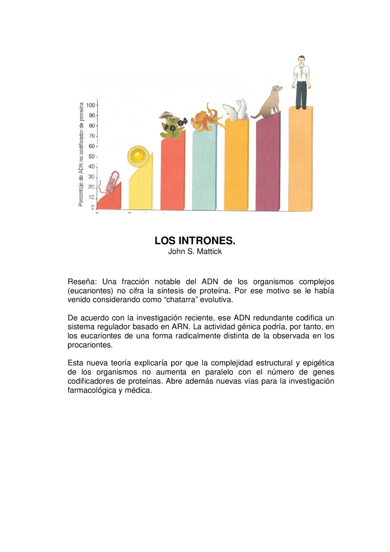 Intrones componentes estructurales de los genes eucariotas - Docsity
