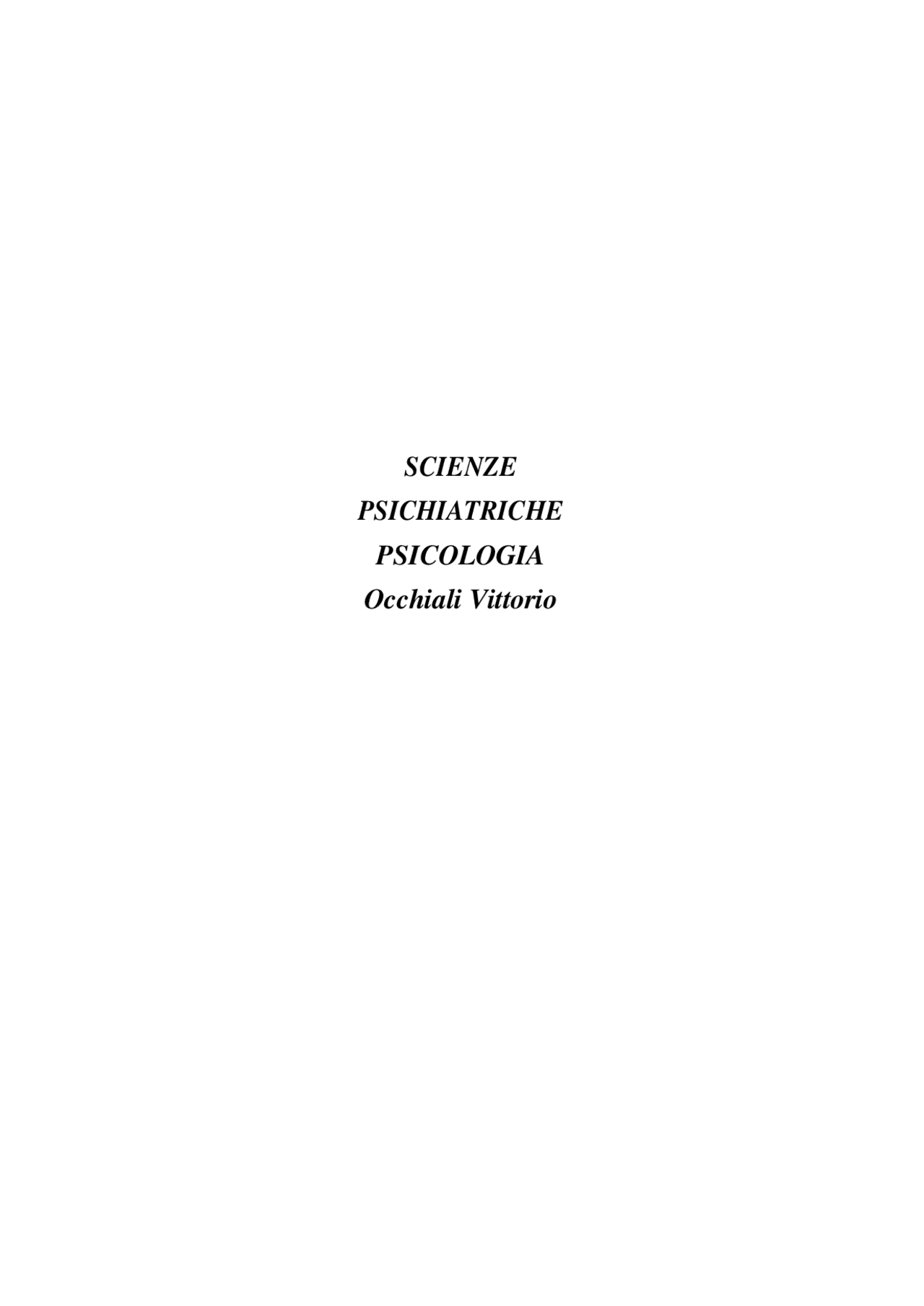 Paniere Scienze Psichiatriche Con Risposte A Domande Chiuse Prof