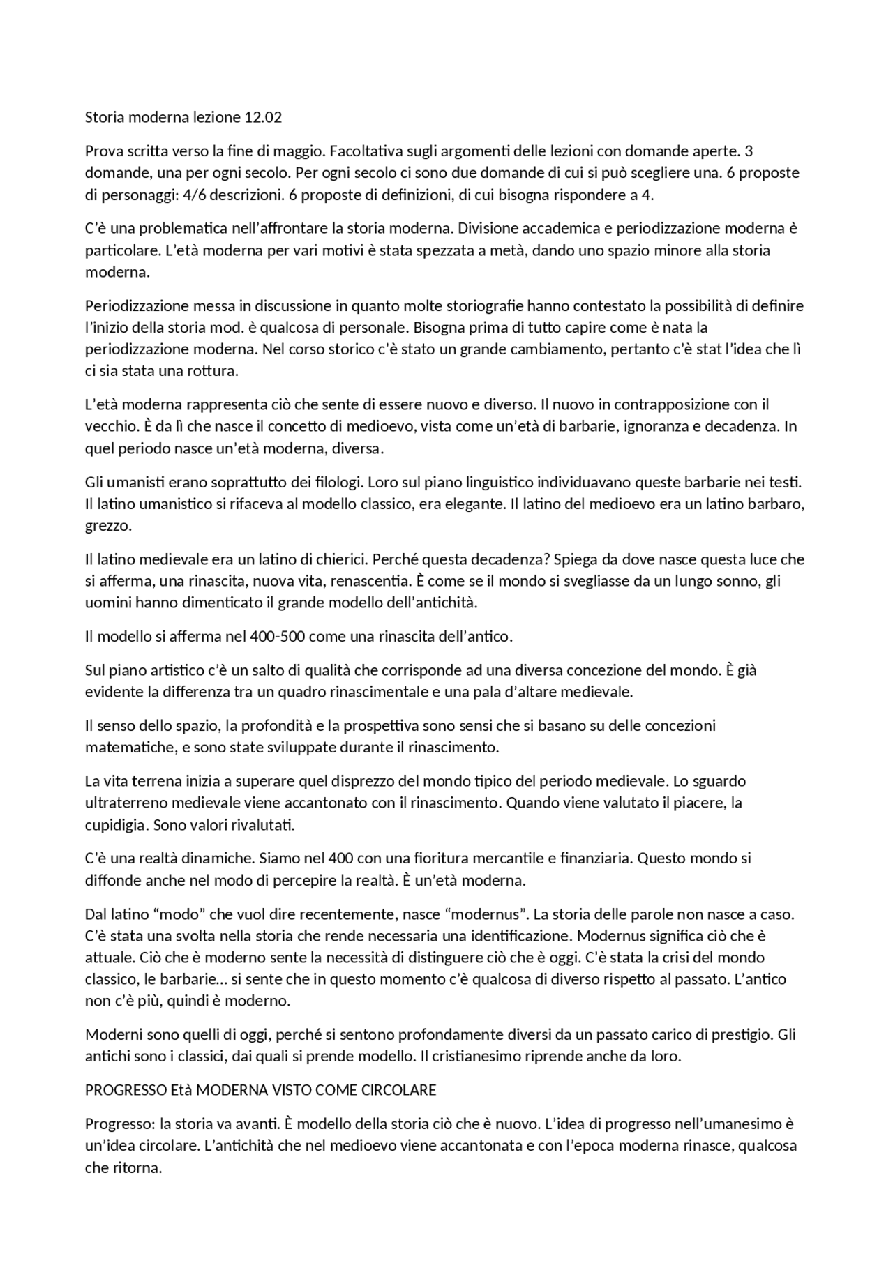 Appunti Storia Moderna Criscuolo Docsity