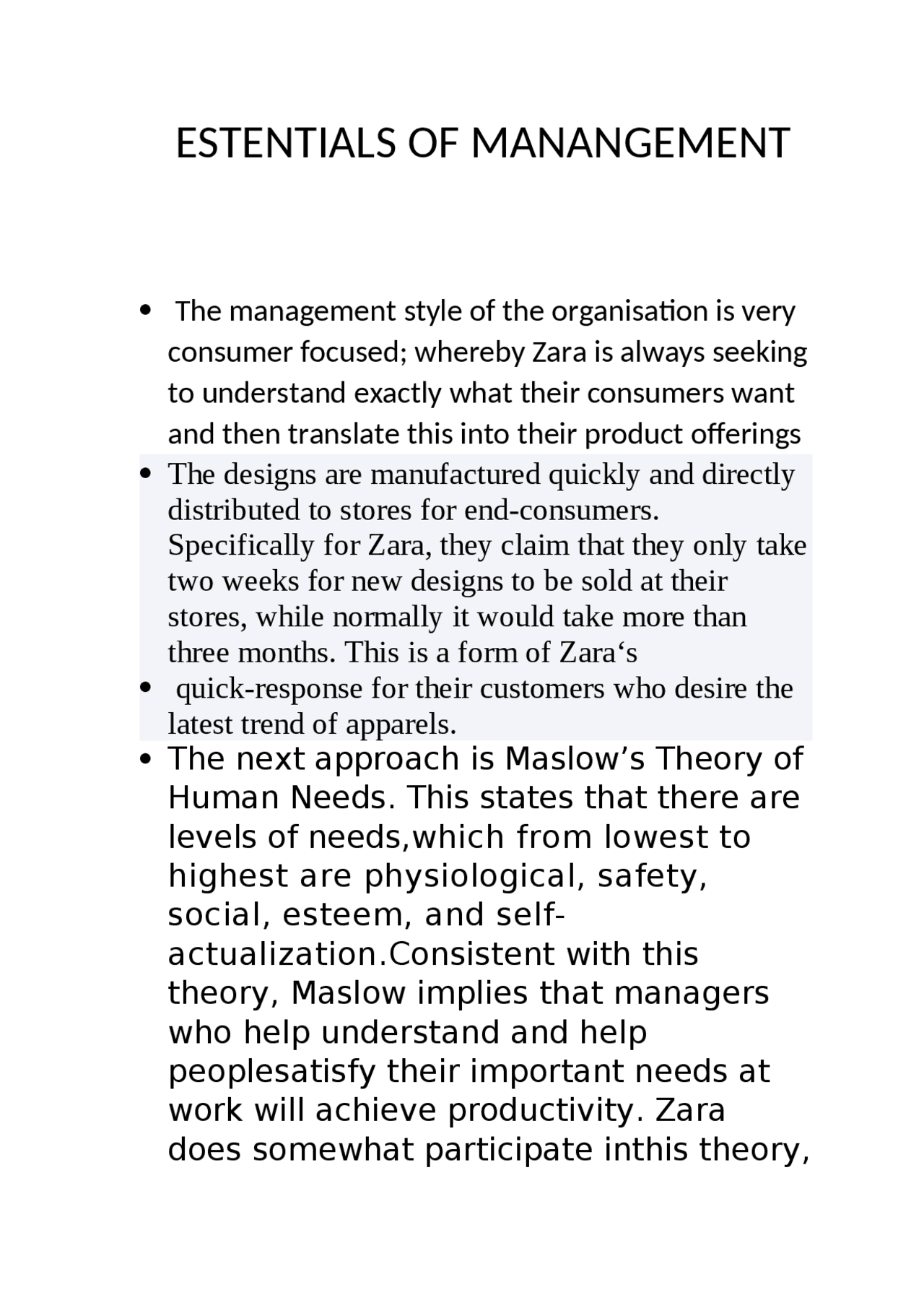 Essential of management - Docsity