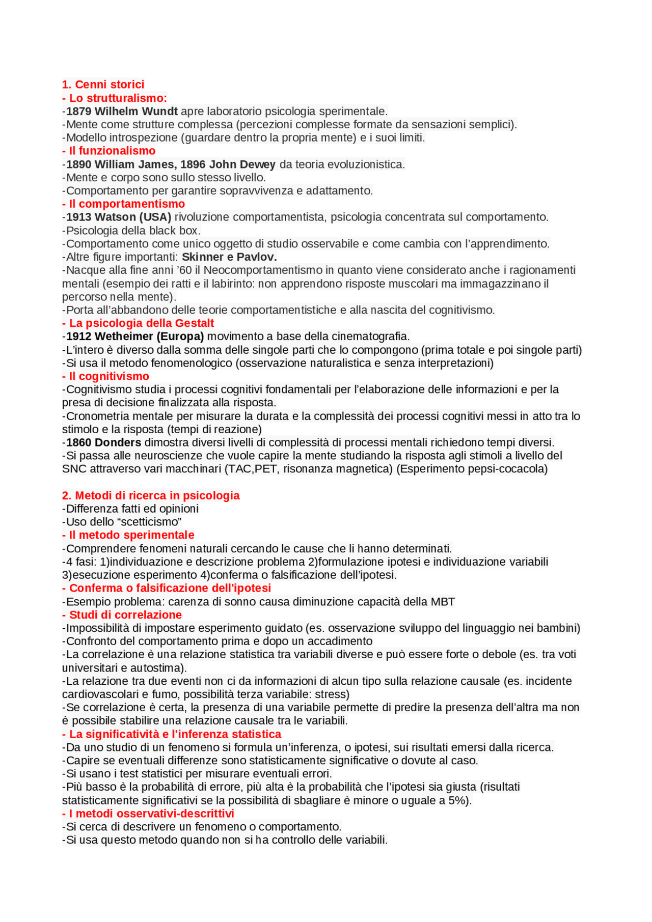 Psicologia Processi Cognitivi Teoria E Applicazioni Docsity
