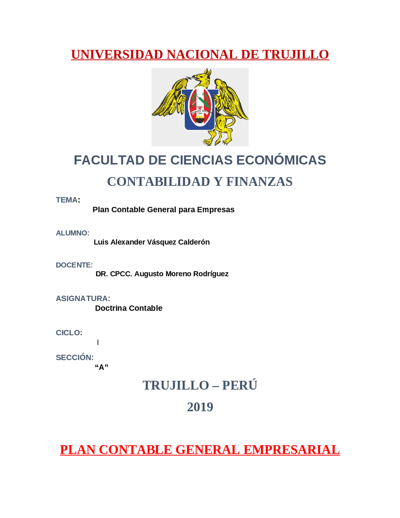 Plan contable general - Docsity