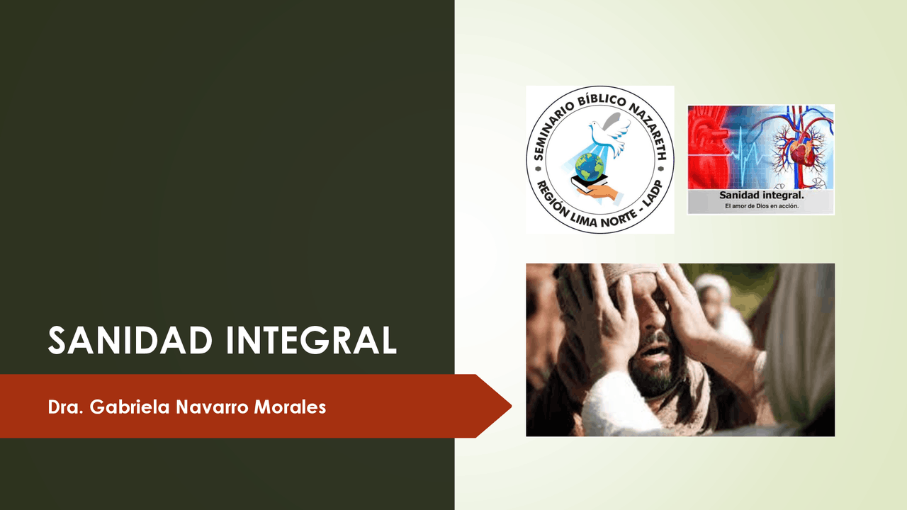 Sanidad integral en la biblia - Docsity