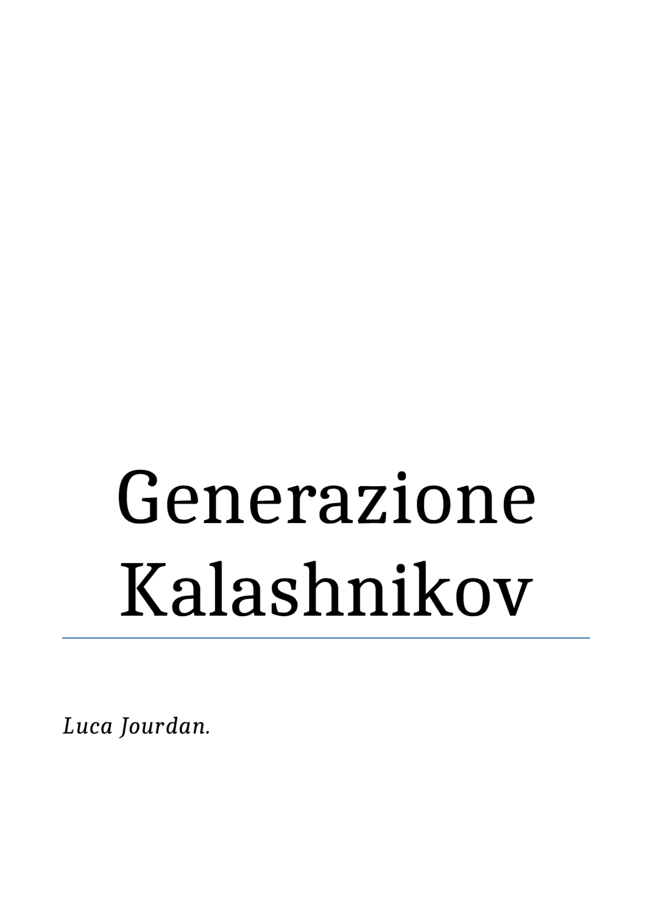 Generazione Kalashnikov Docsity