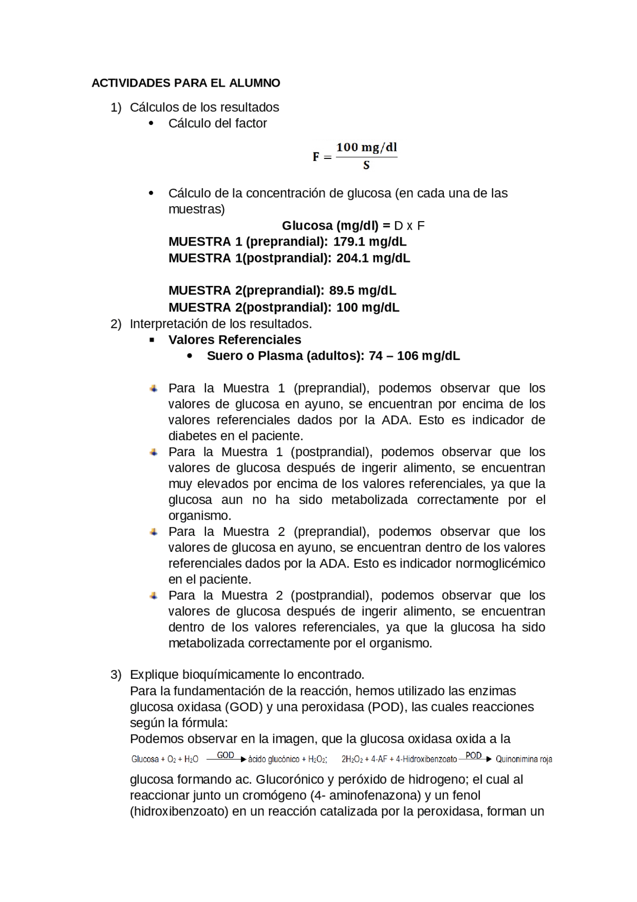 DeterminaciÓn Glucosa Docsity