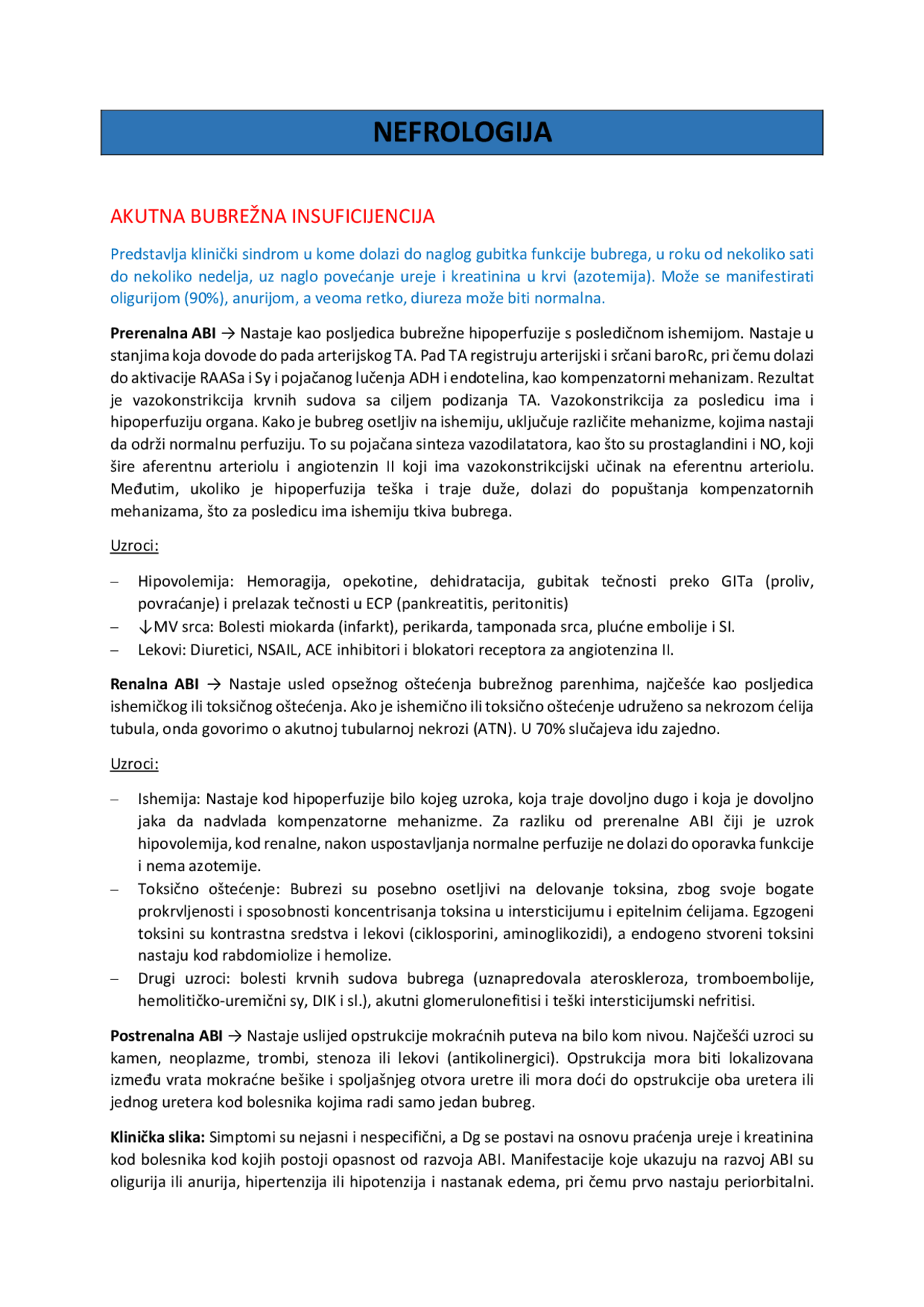 Interna medicina - Nefrologija | Skripte' predlog Interna medicina ...