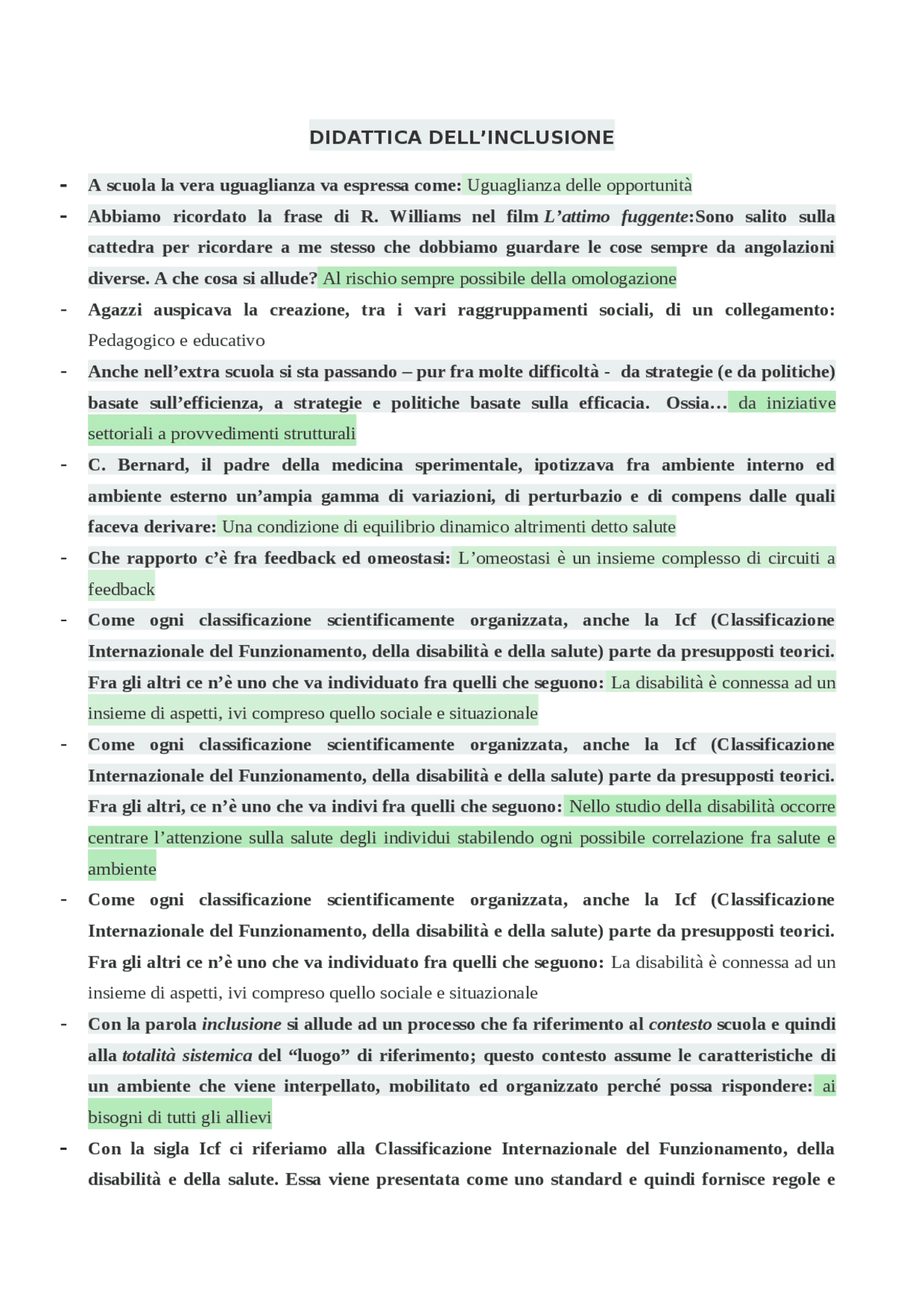 Didattica Dellinclusione24cfu Docsity