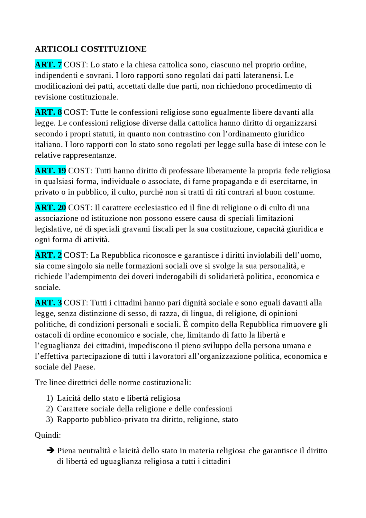 Diritto Ecclesiastico Docsity