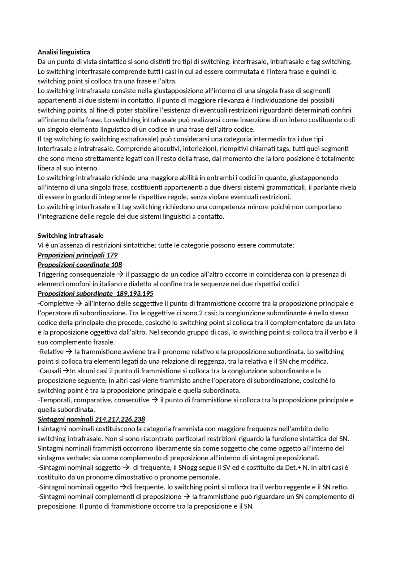 Riassunto Il Discorso Bilingue Iii Docsity