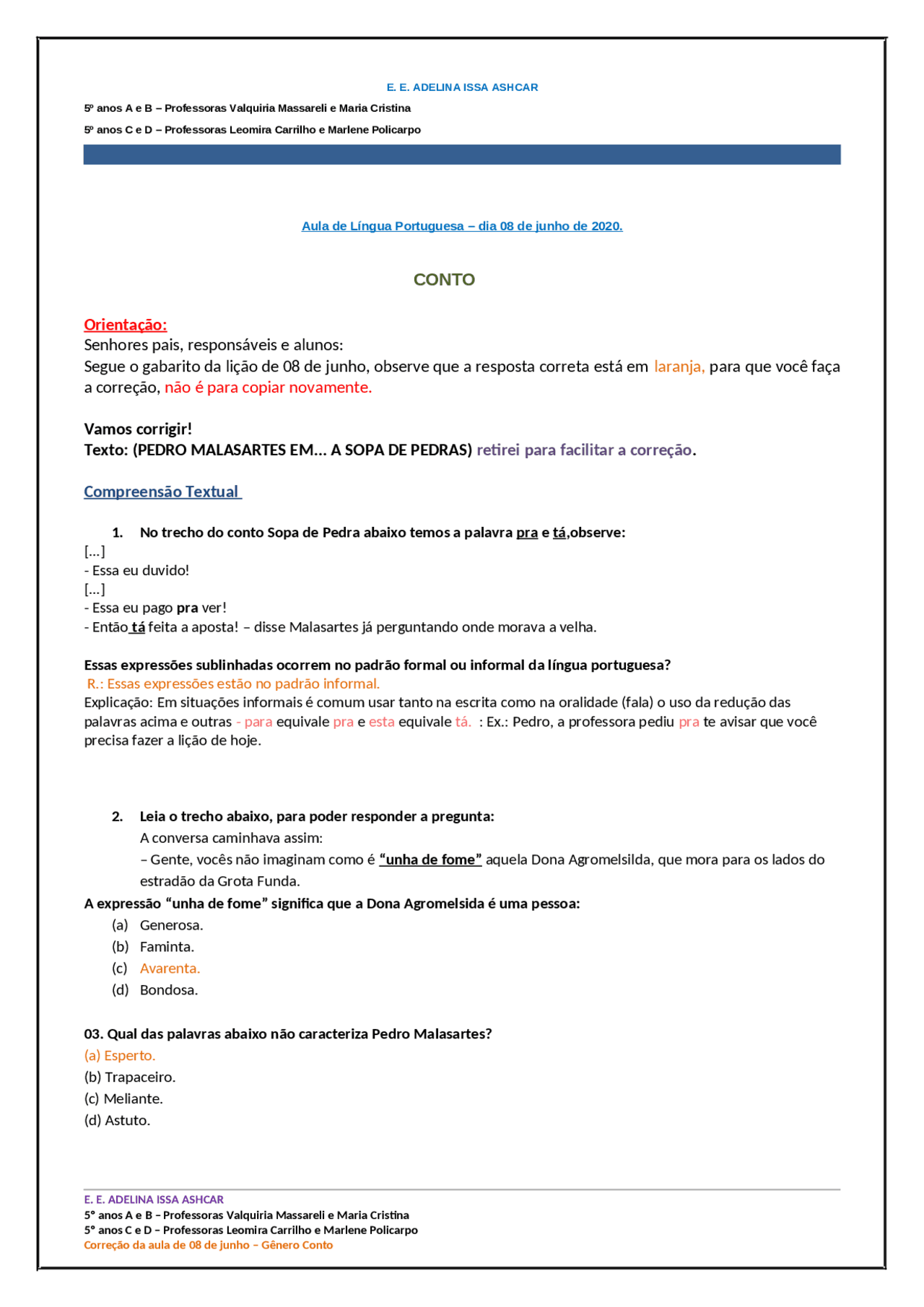 Aula Aplicada Na Escola Estadual Docsity