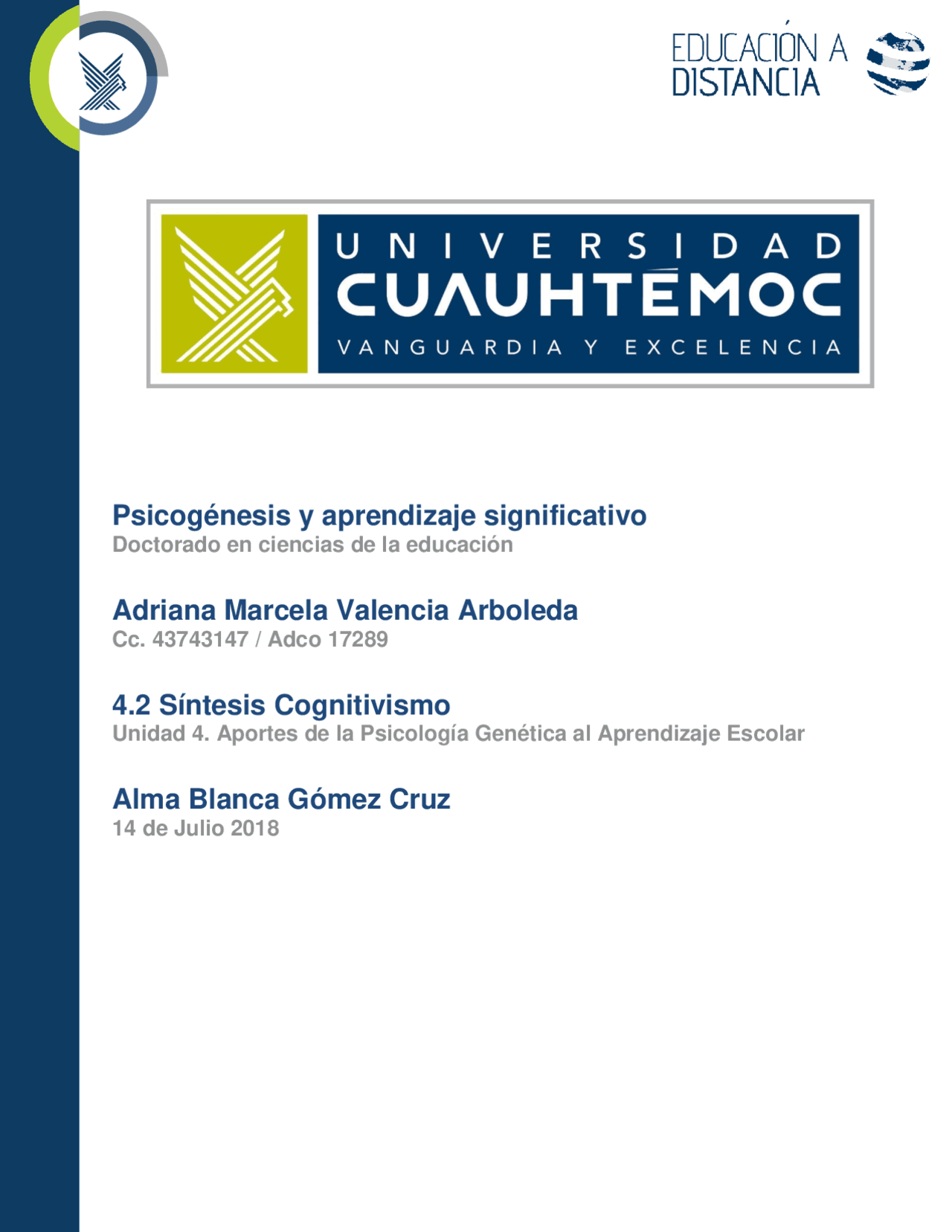 Cognitivismo Resumen Docsity
