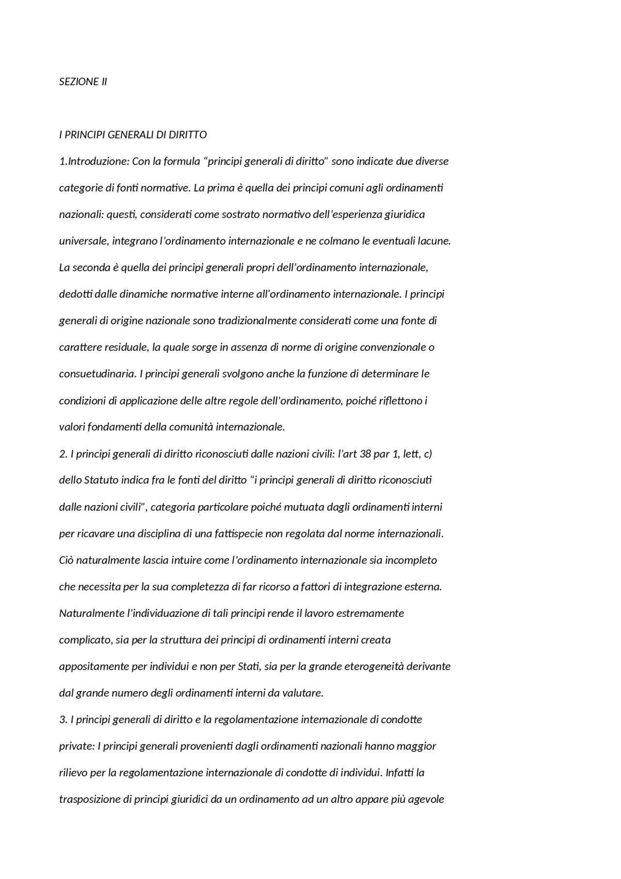 Il Principi Generali Del Diritto Docsity