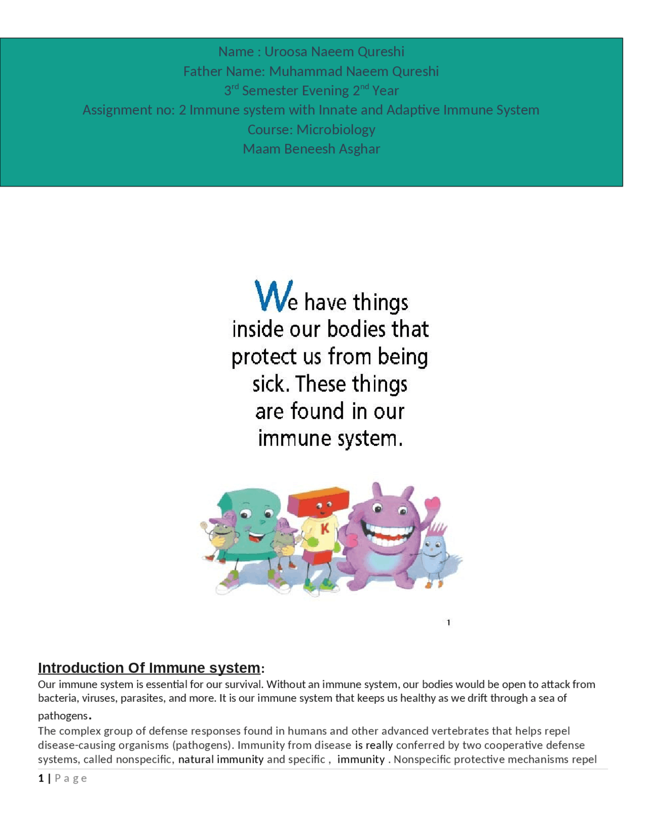 immune system with types | Exercises Microbiology | Docsity