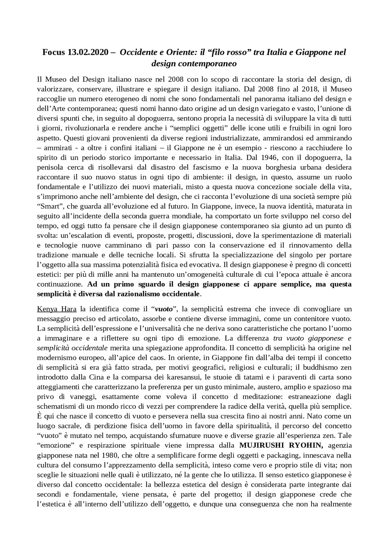 Analogie E Differenze Tra Design Giapponese E Italiano Docsity