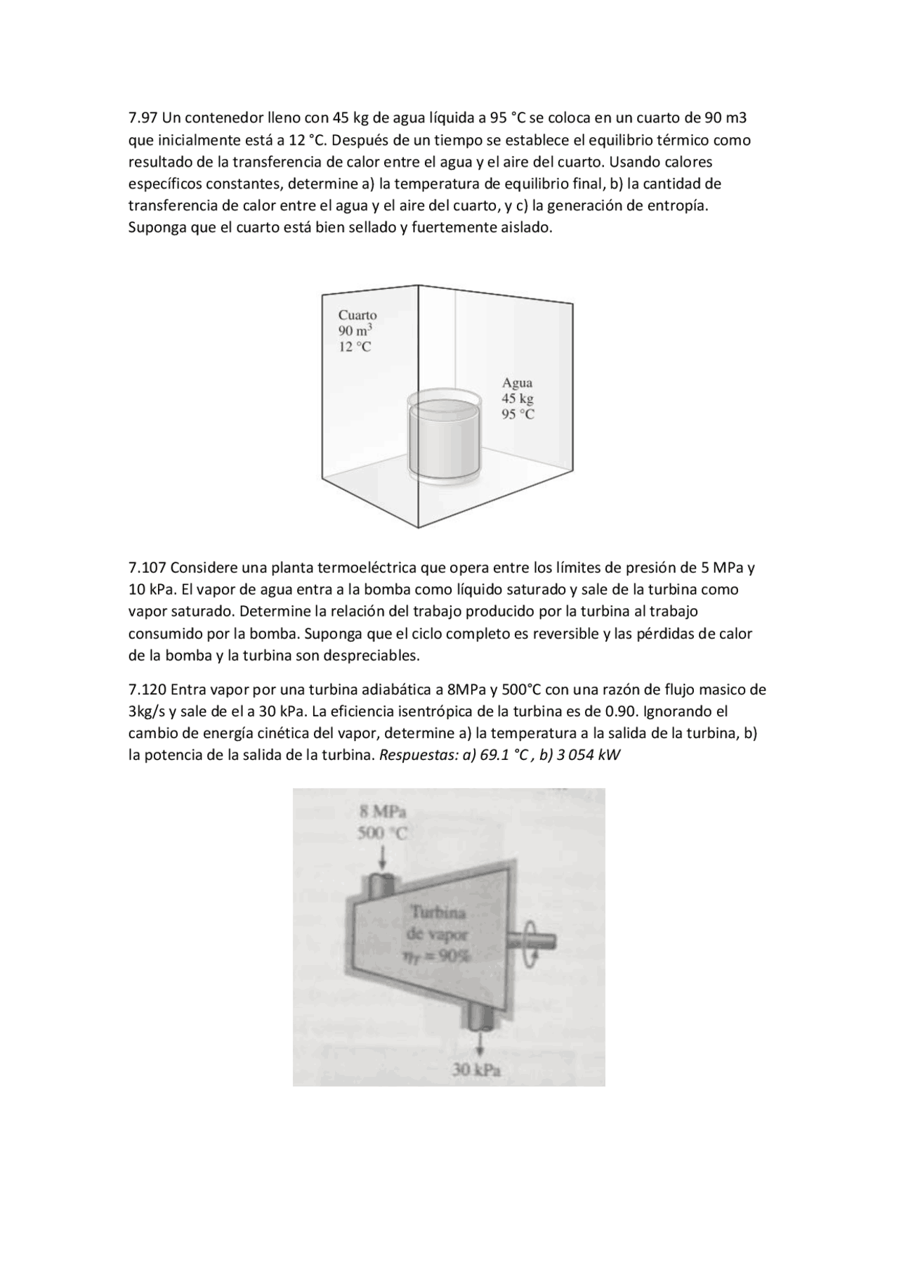 Practica 8 De Termodinamica Cengel Ejercicios De Termodinámica Docsity