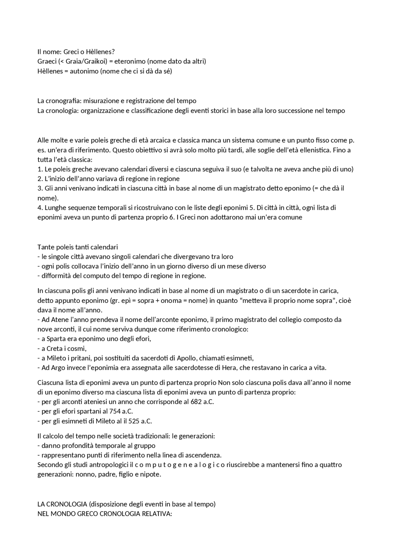 Storia Greca Appunti Modulo A Appunti Di Storia Docsity