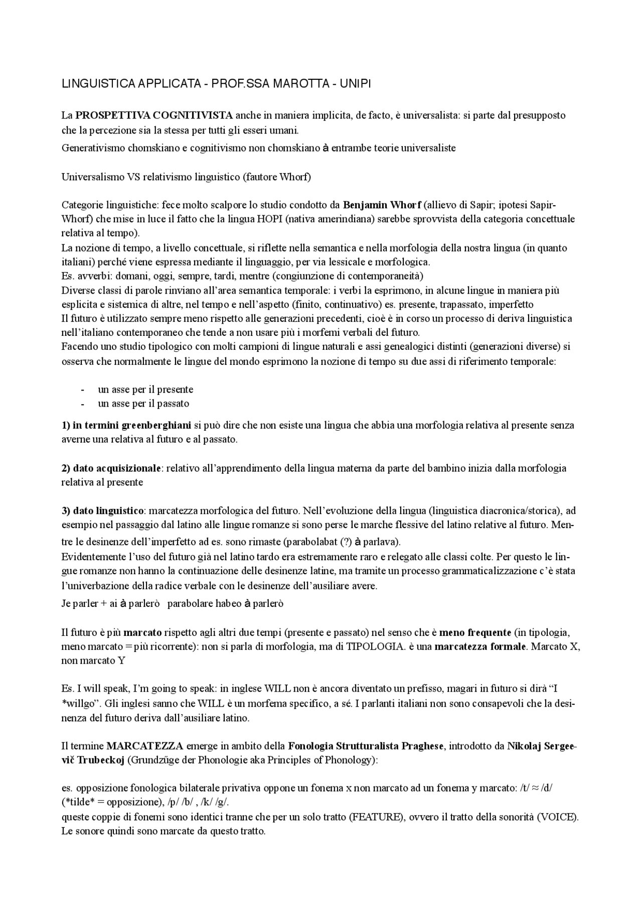 Linguistica Applicata Docsity