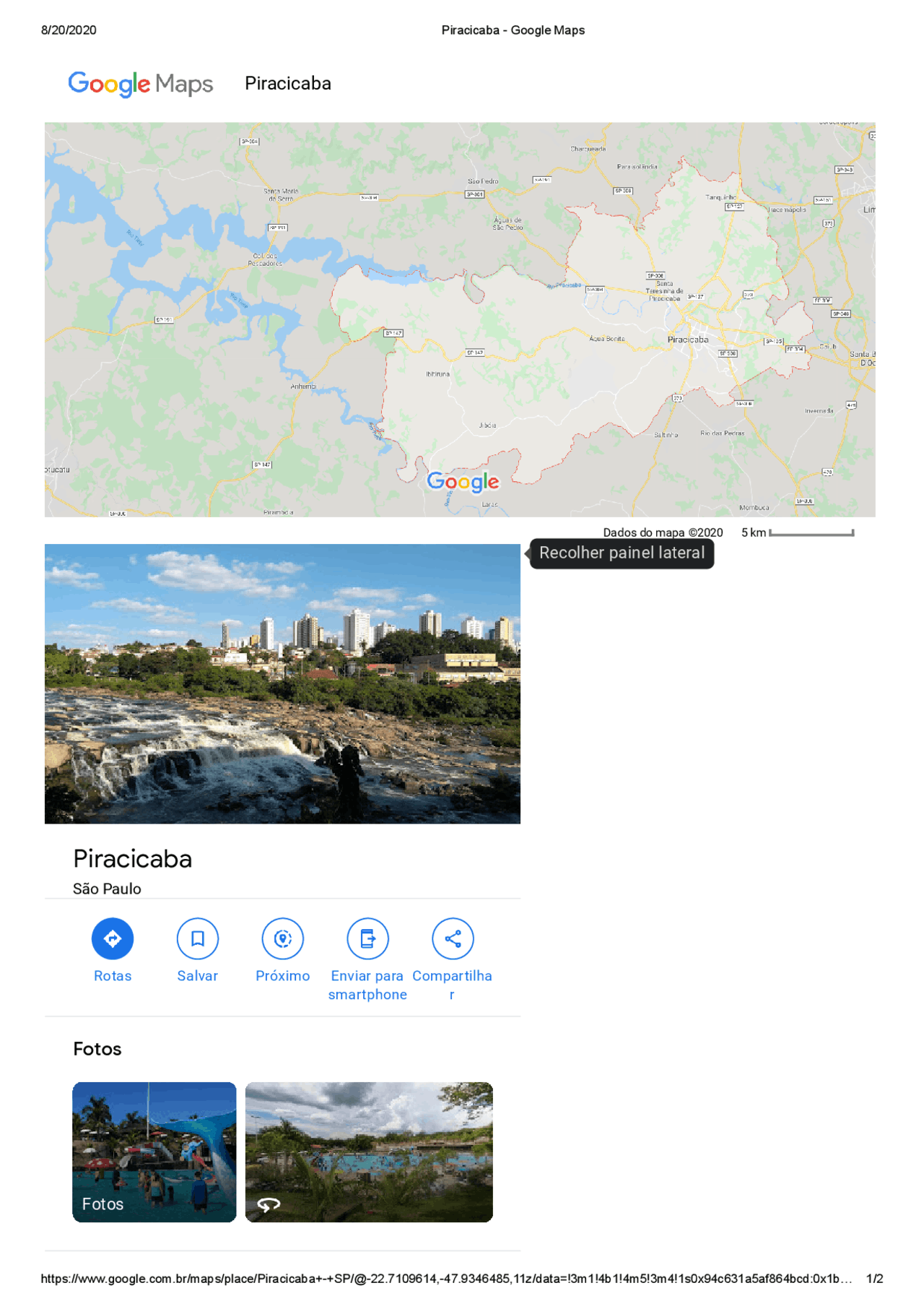 Mapa da Cidade de Piracicaba - Docsity