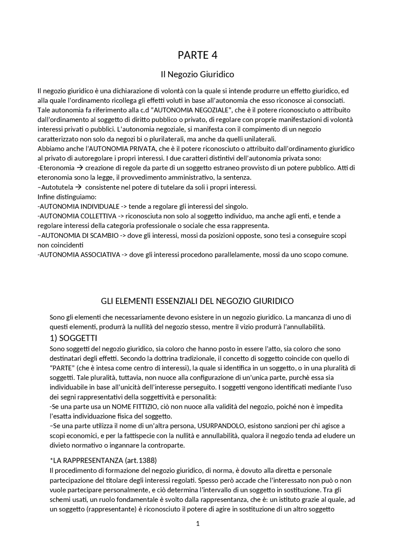 Riassunti Diritto Privato Delle Parti 4567 Dal Libro Perlingieri