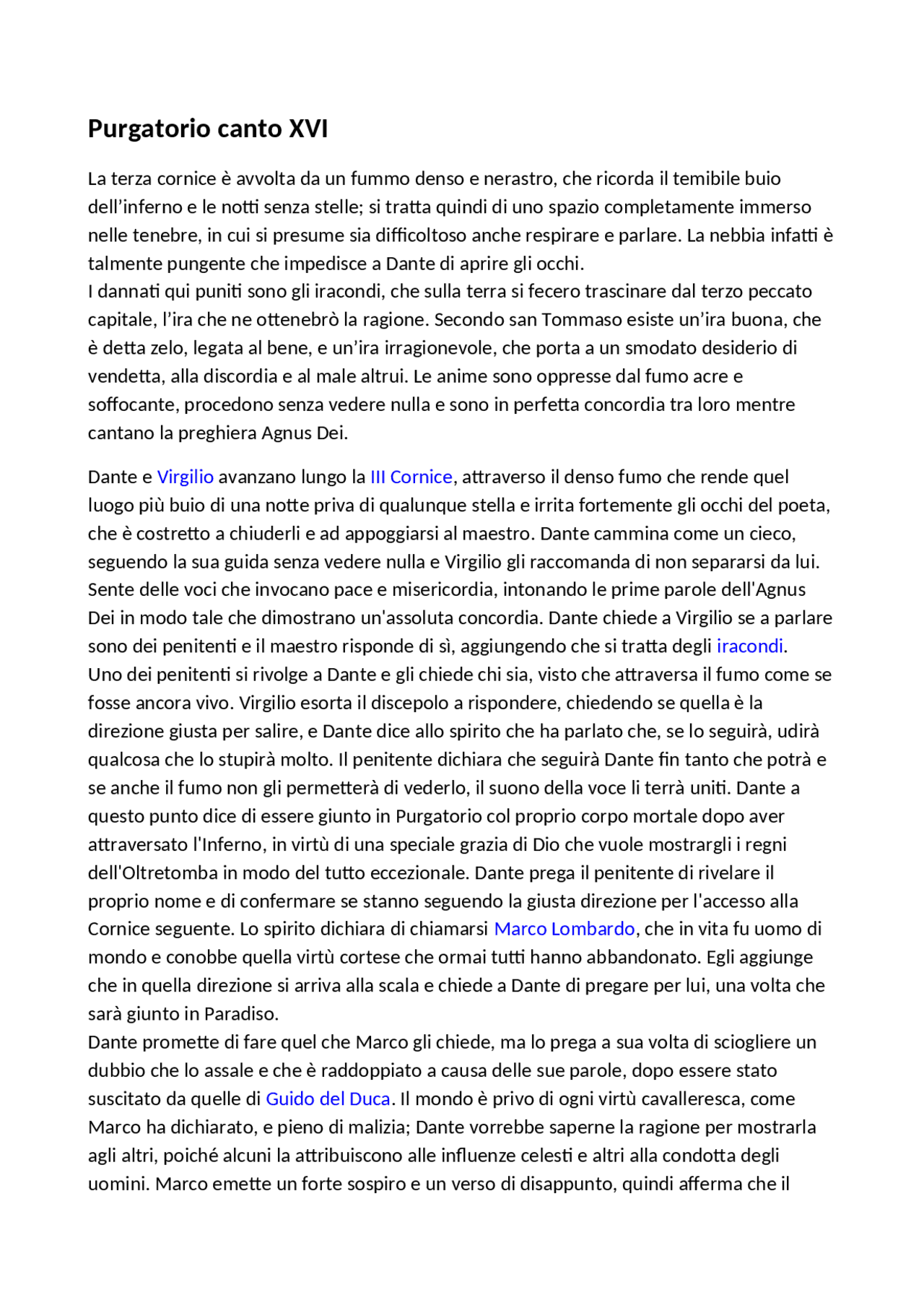 Purgatorio - canto XVI - Docsity