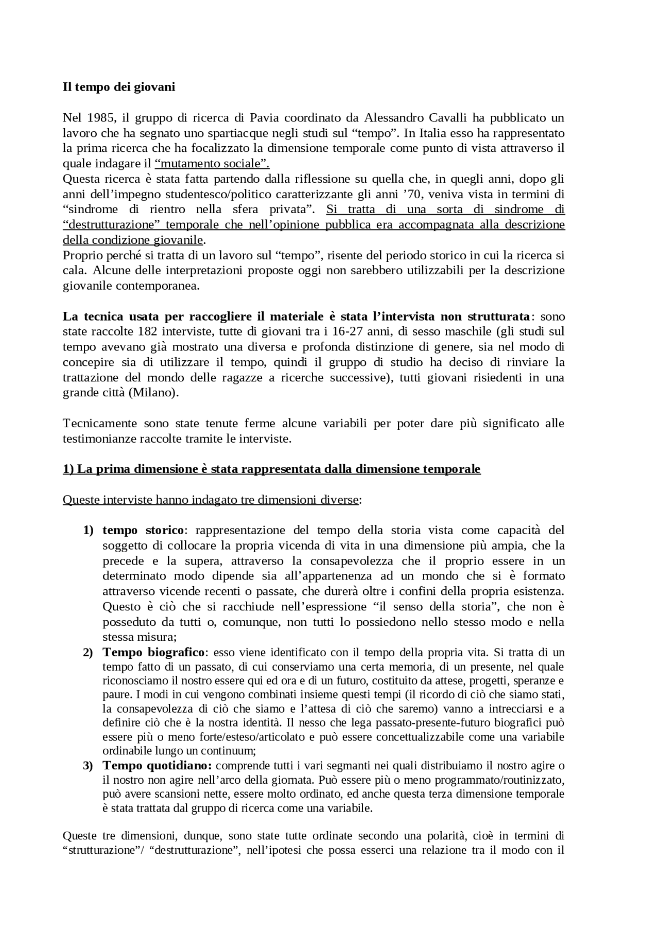 Il Tempo Dei Giovani Docsity
