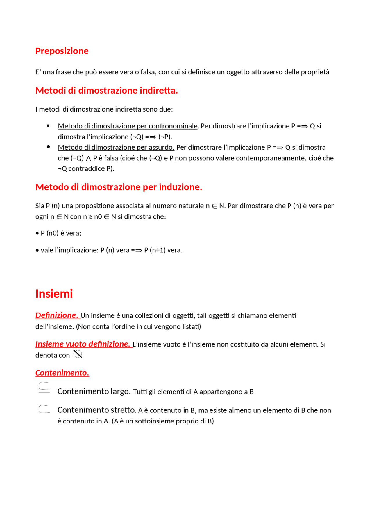 Matematica Generale Insiemi Docsity
