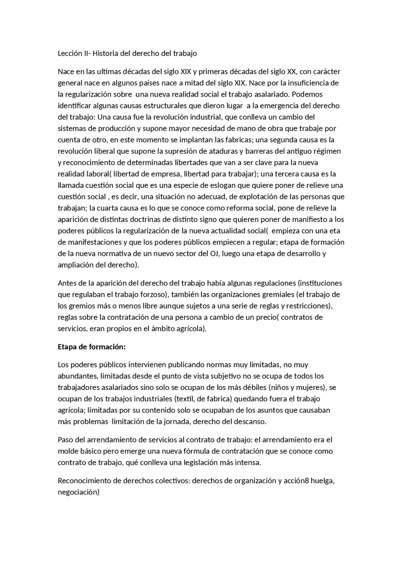 Derecho Laboral 3º Curso Docsity