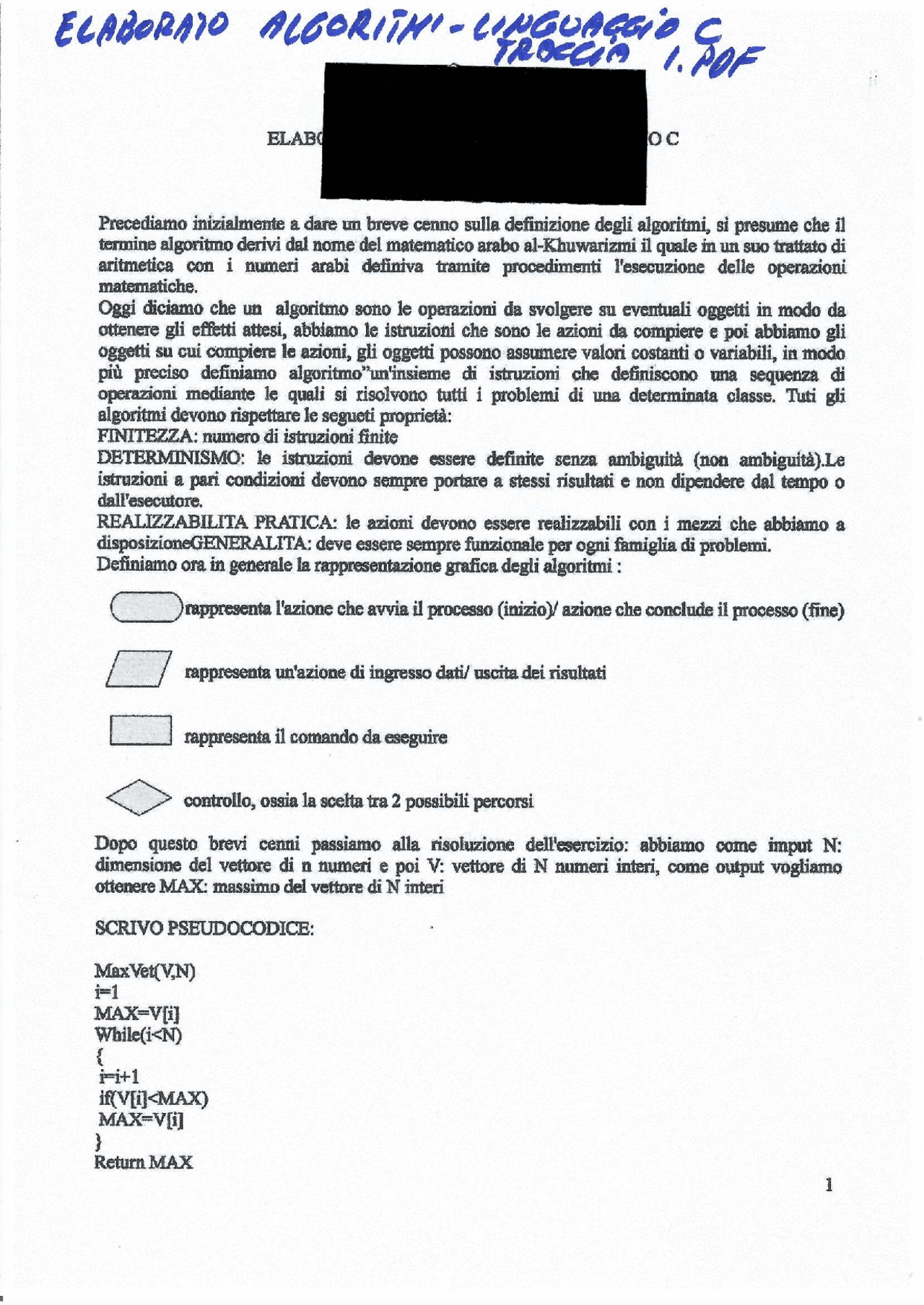 Elaborato Algoritmi E Linguaggio C Docsity