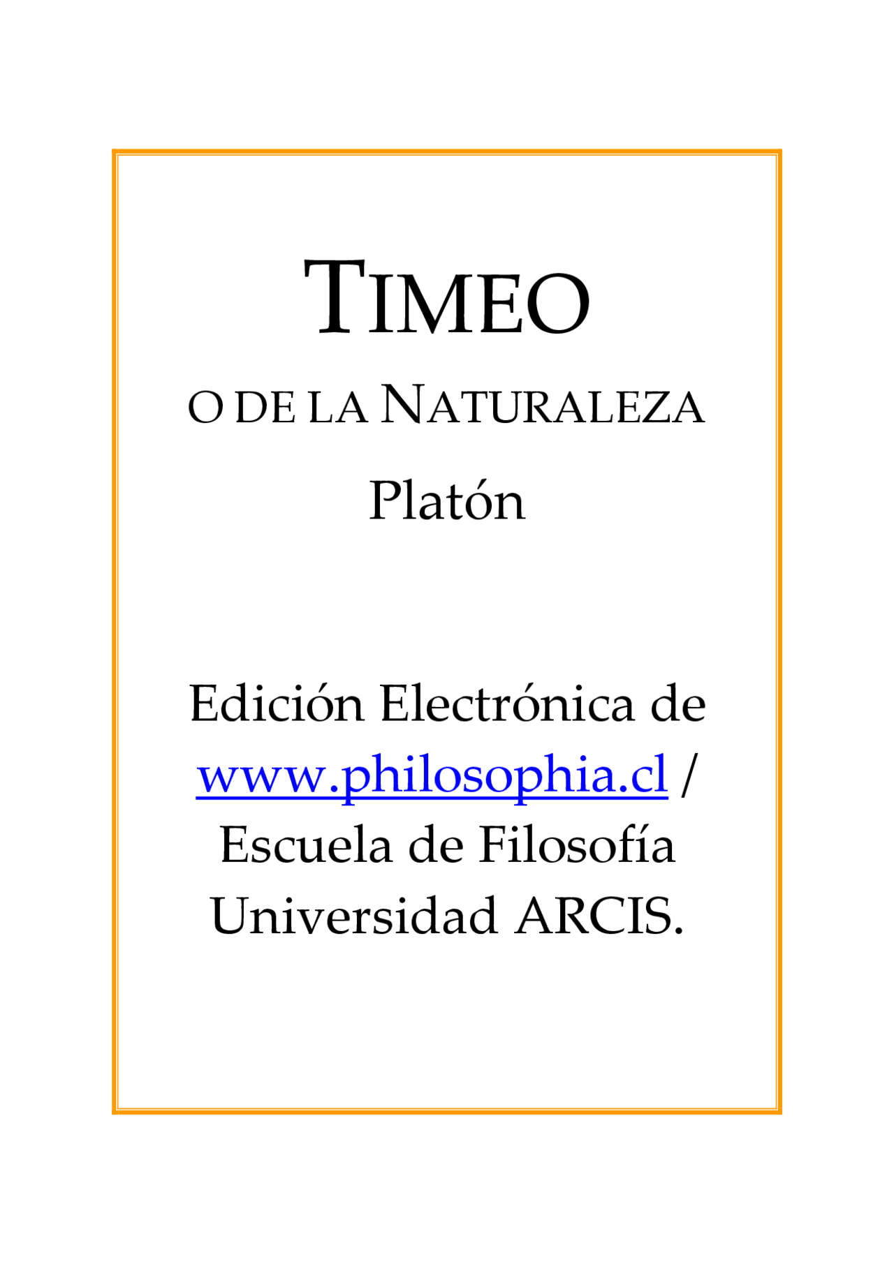 Timeo texto del timeo - Docsity