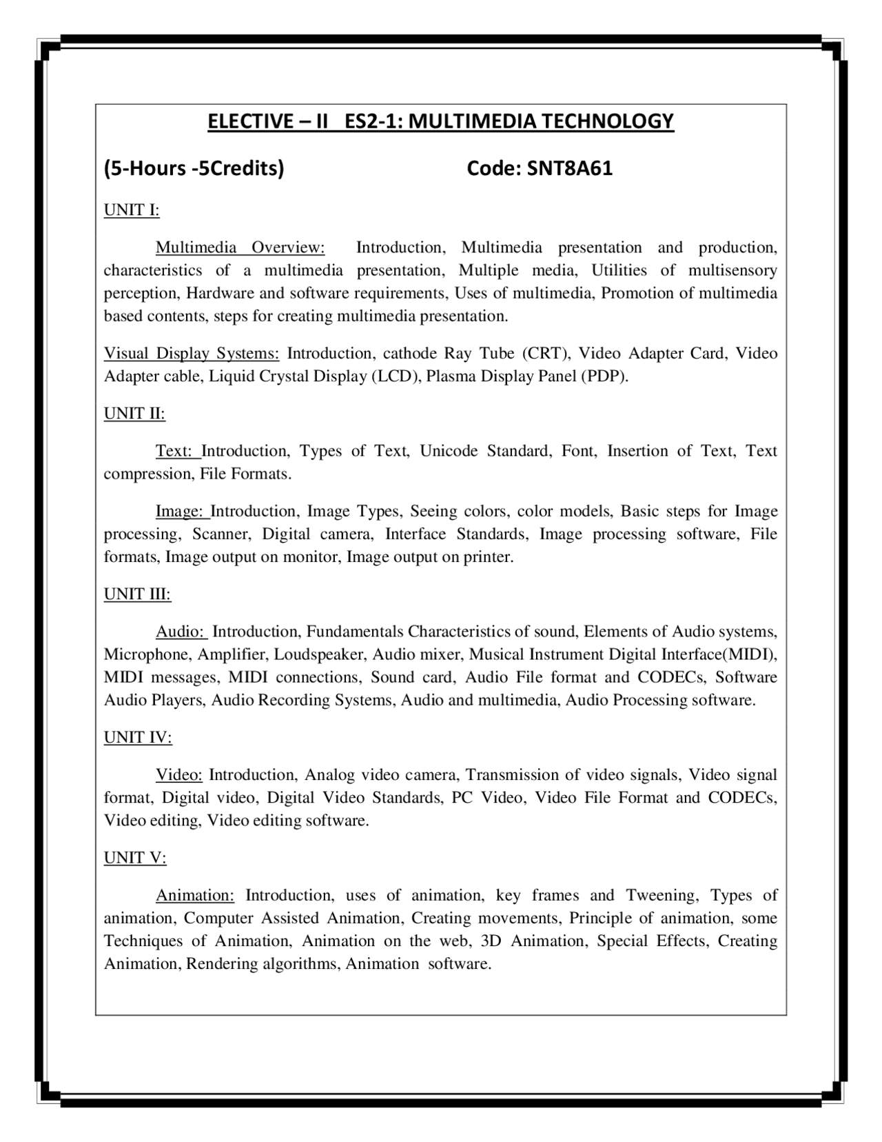 Multimedia Technology Docsity