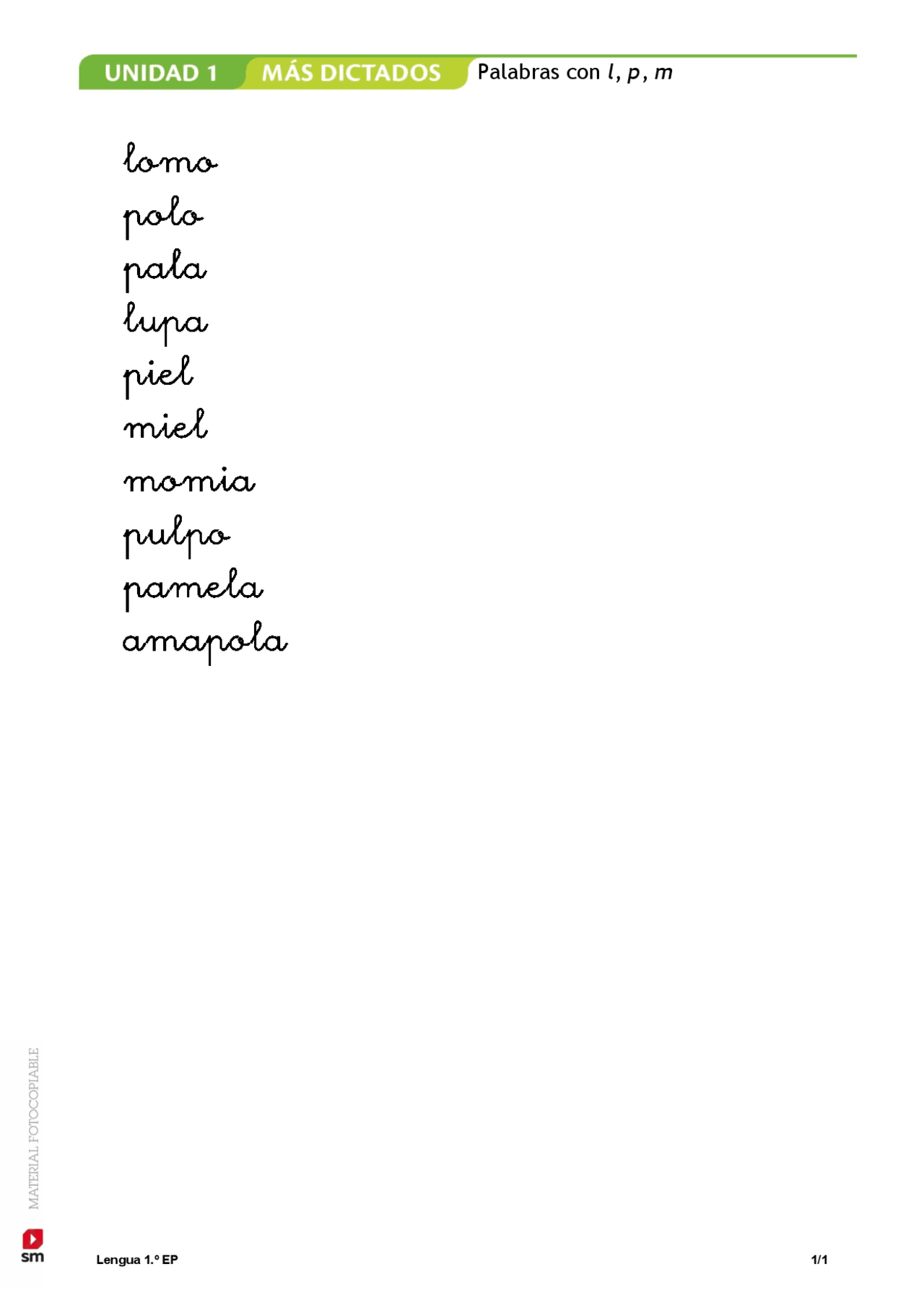 Cuadernillo de dictados 1 Primaria - Docsity