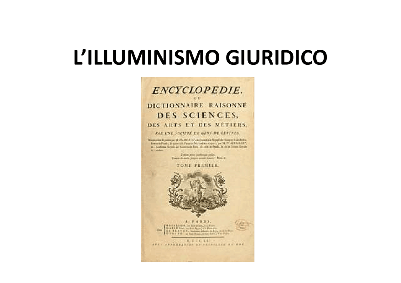 Illuminismo Giuridico Riassunto Docsity