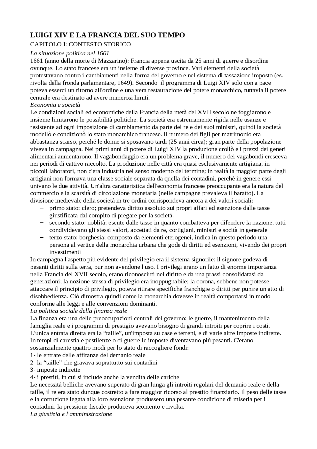 Luigi Xiv E La Francia Del Suo Tempo Campbell Docsity