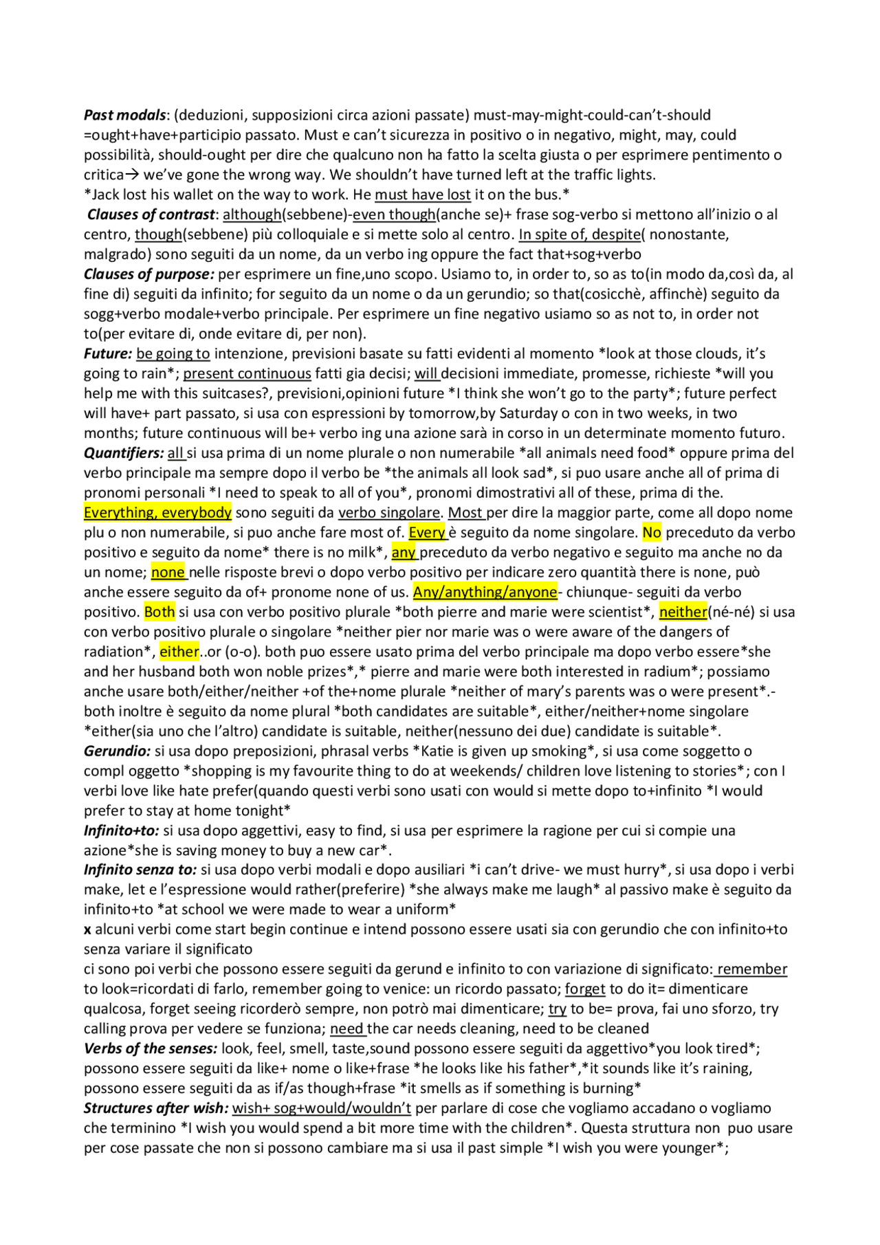 Regole Grammatica Inglese Docsity