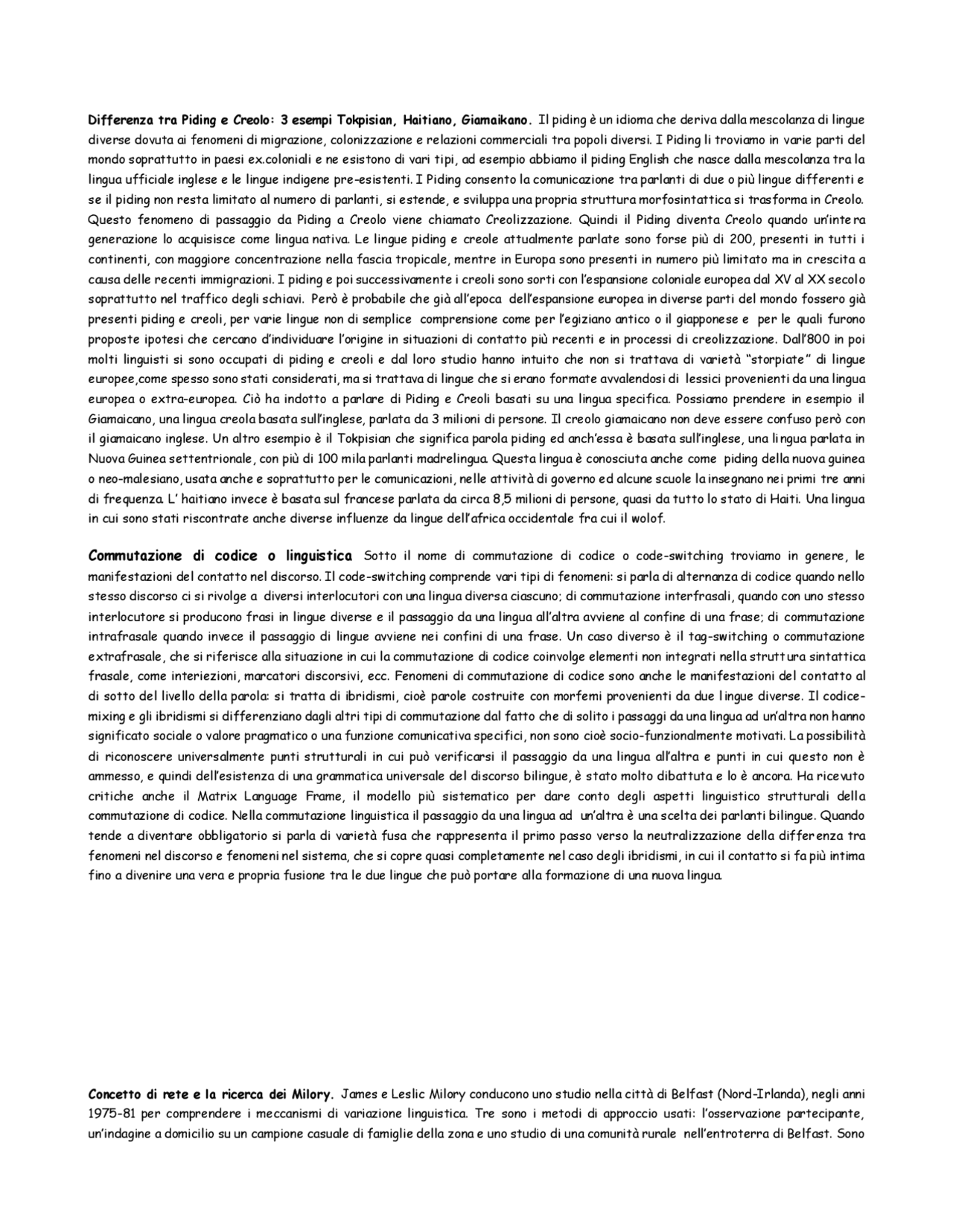 Domande Riassuntive Esame Sociolinguistica Docsity
