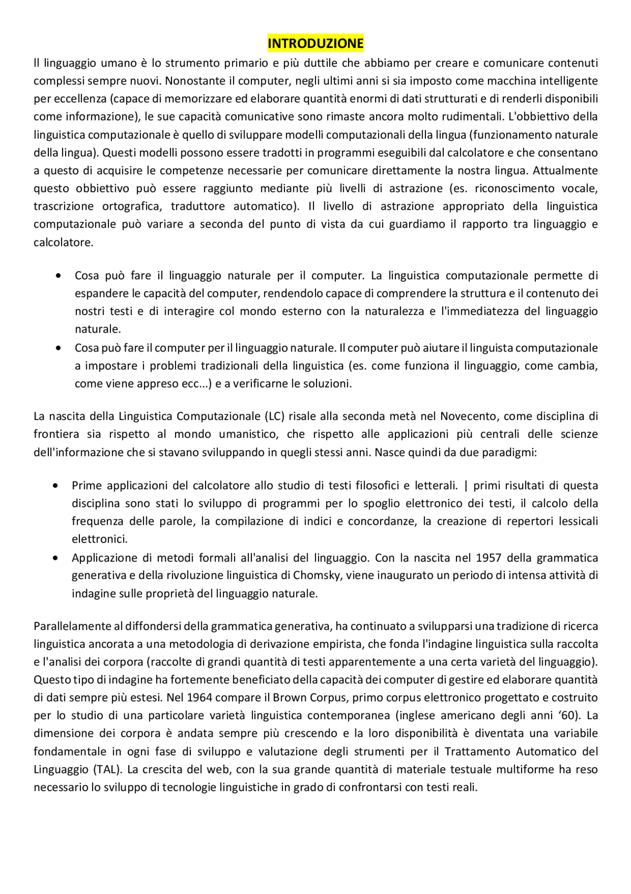 Testo E Computer Elementi Di Linguistica Computazionale Lenci Docsity