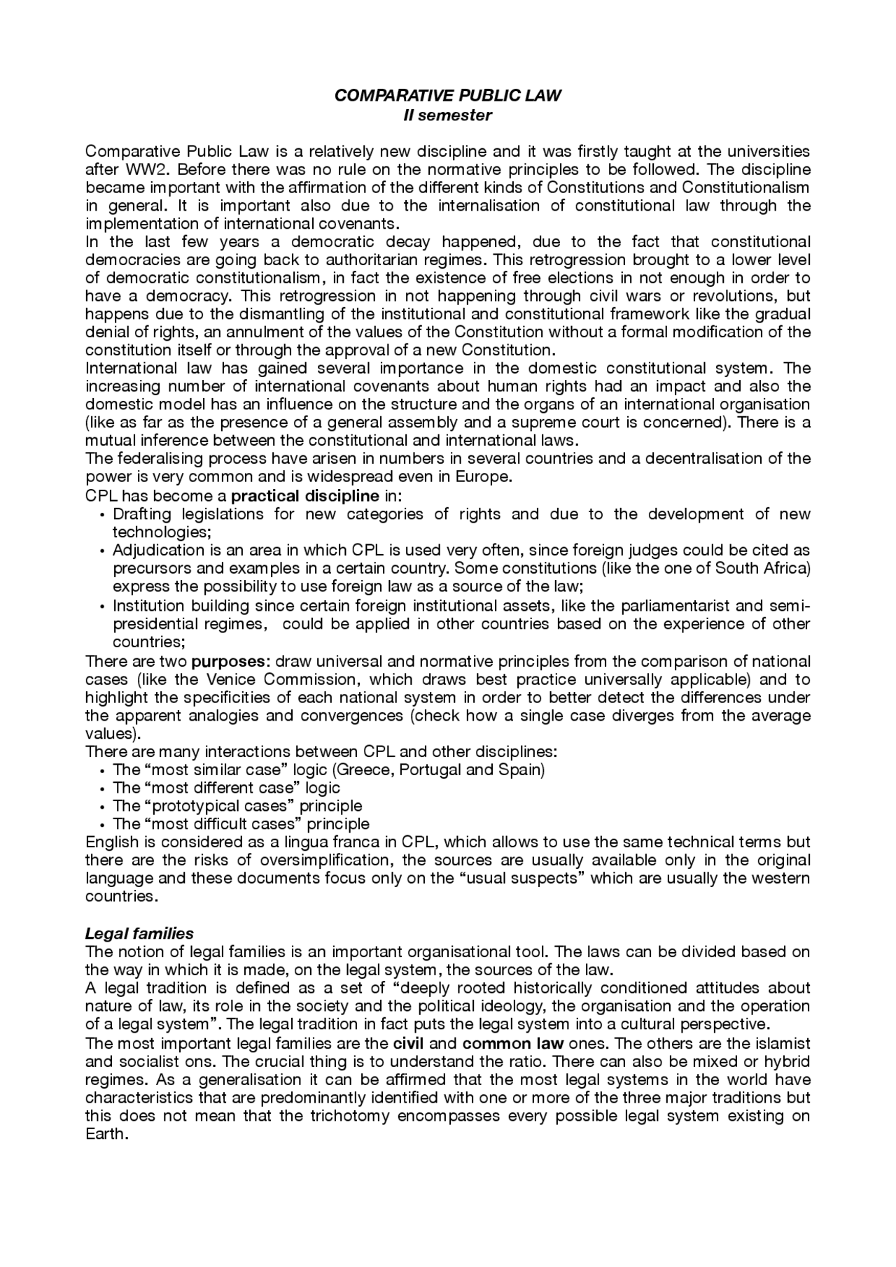 Appunti E Riassunti Comparative Public Law Fasone Luiss Docsity
