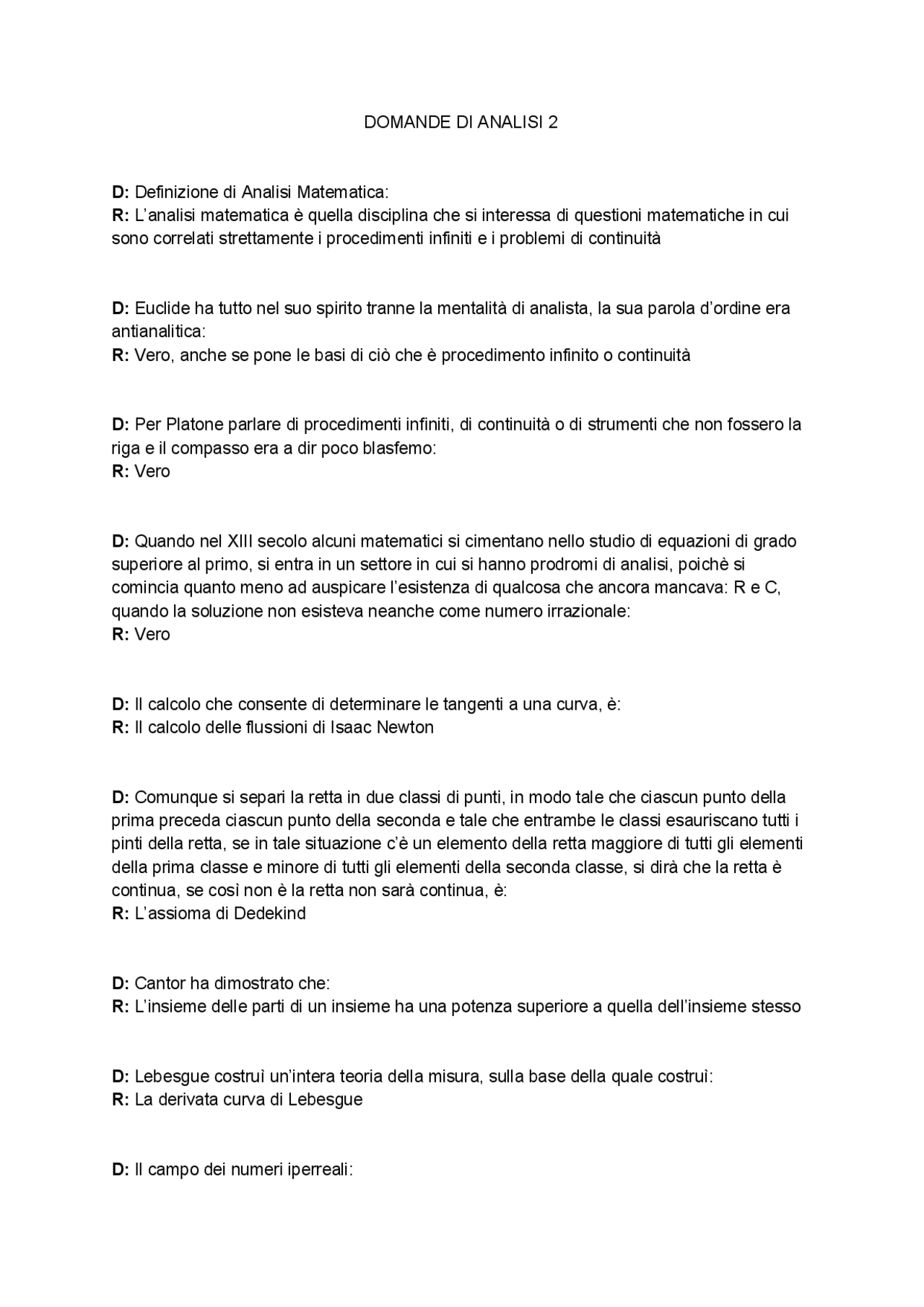 Analisi Ii Unimercatorum Ingegneria Informatica L8 Docsity