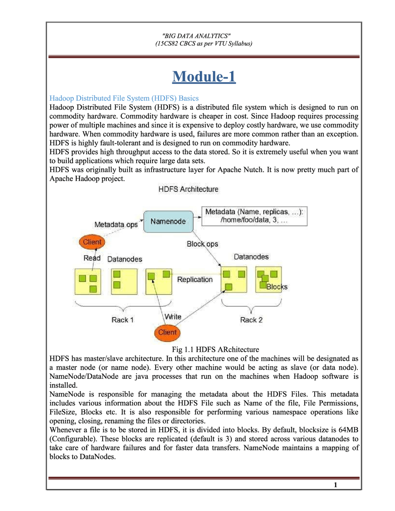 BDA Module 1 Notes for VTU - Docsity