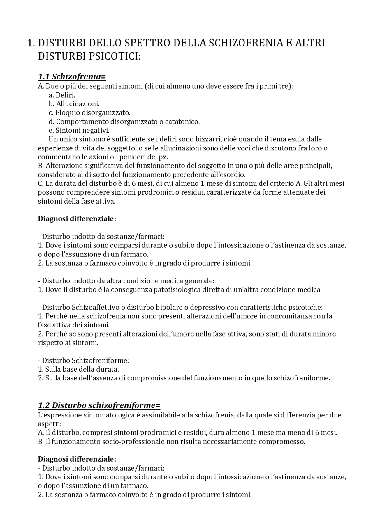 Riassunto del dsm v ultima edizione - Docsity