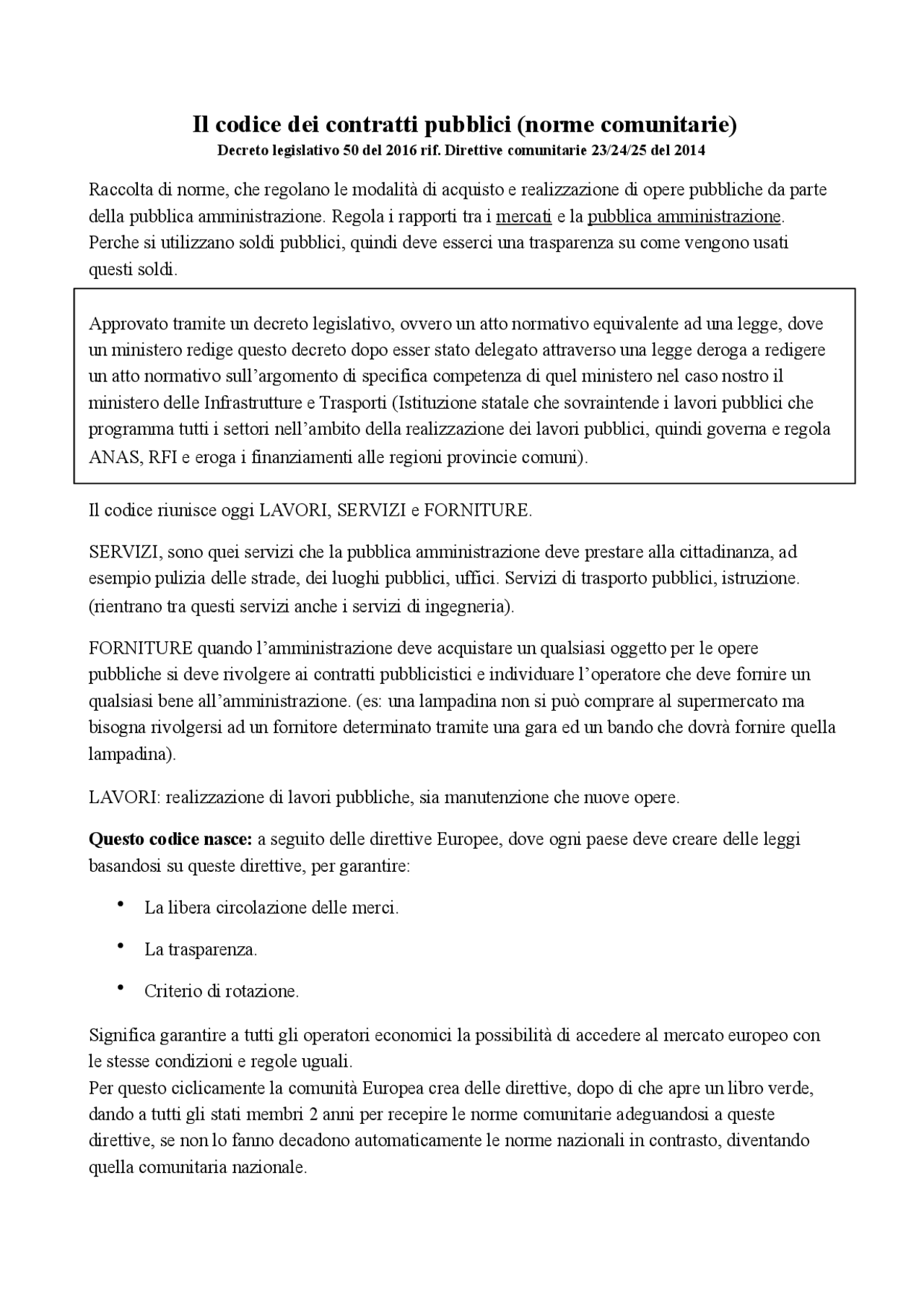 Il Codice Dei Contratti Pubblici Docsity