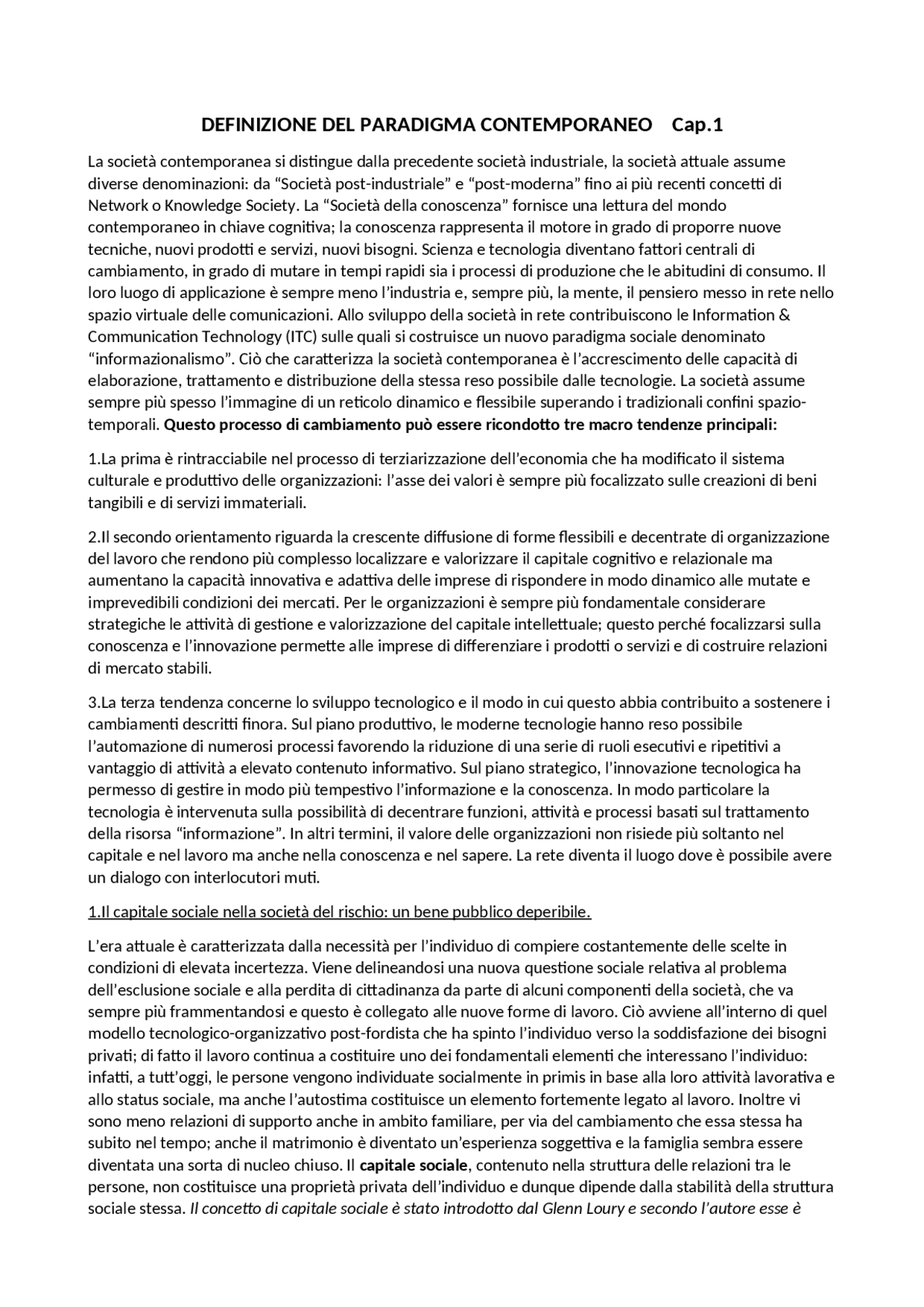 Sistemi Socio Economici Docsity