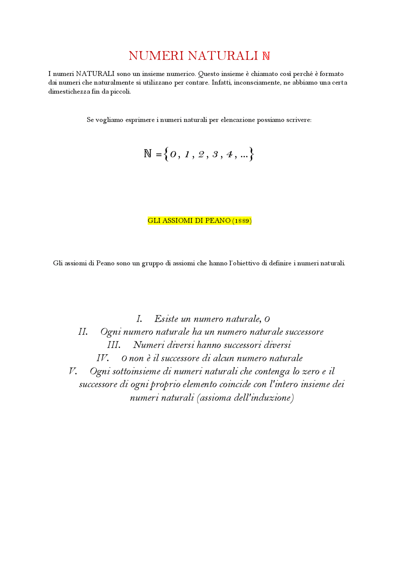 Insiemi Numerici E Logica Analisi Matematica 1 Docsity