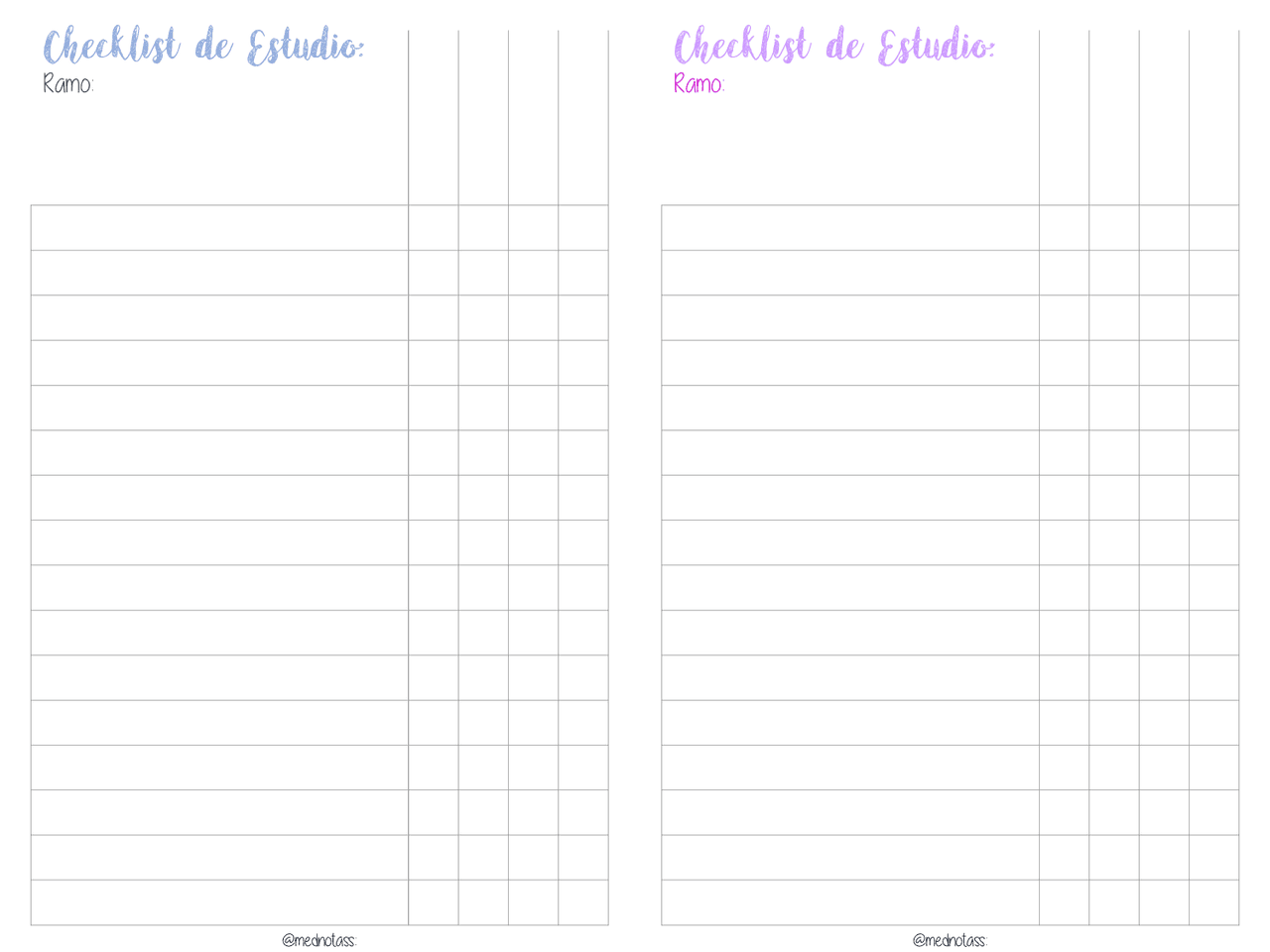Checklist de estudio chulo - Docsity