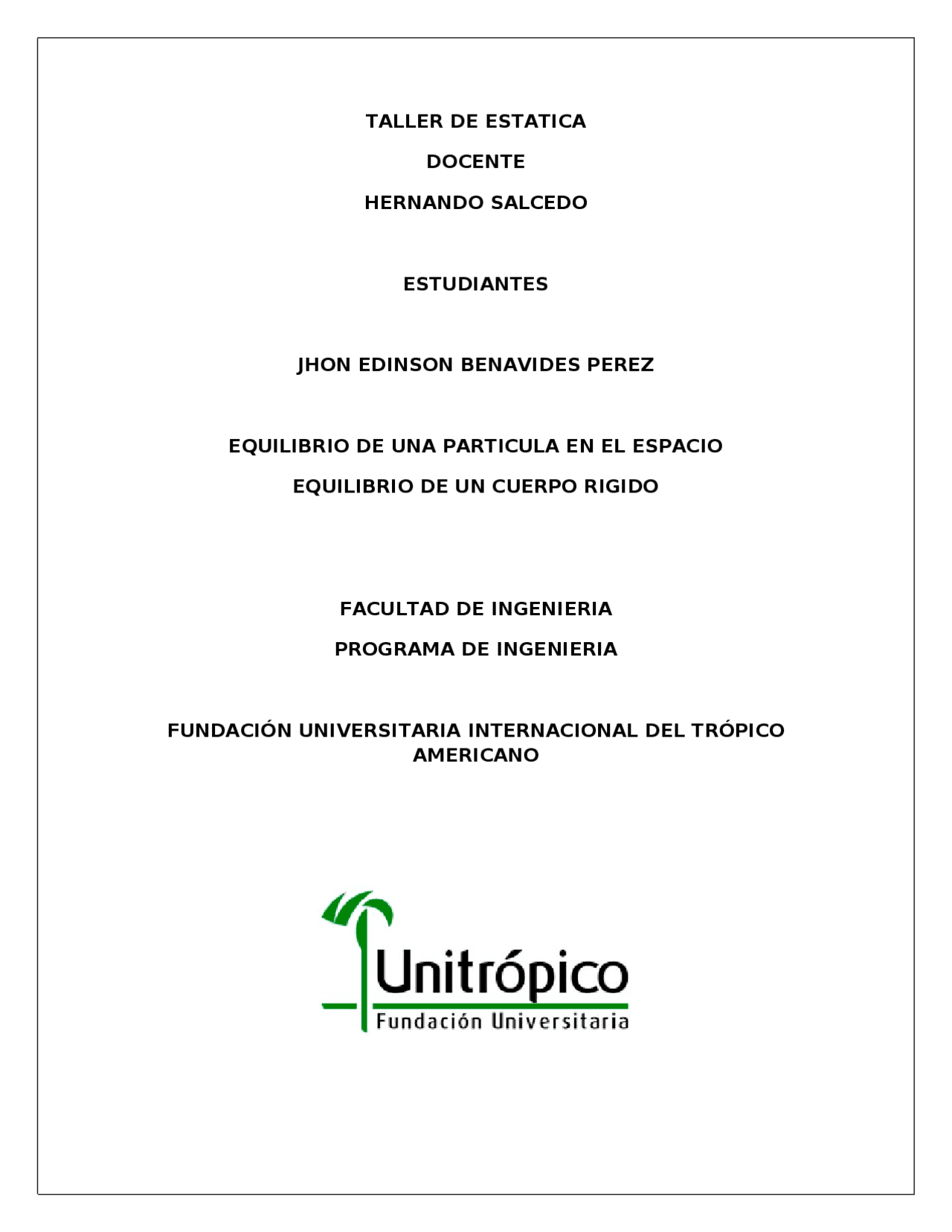 Estatica Talleres Y Apuntes Docsity