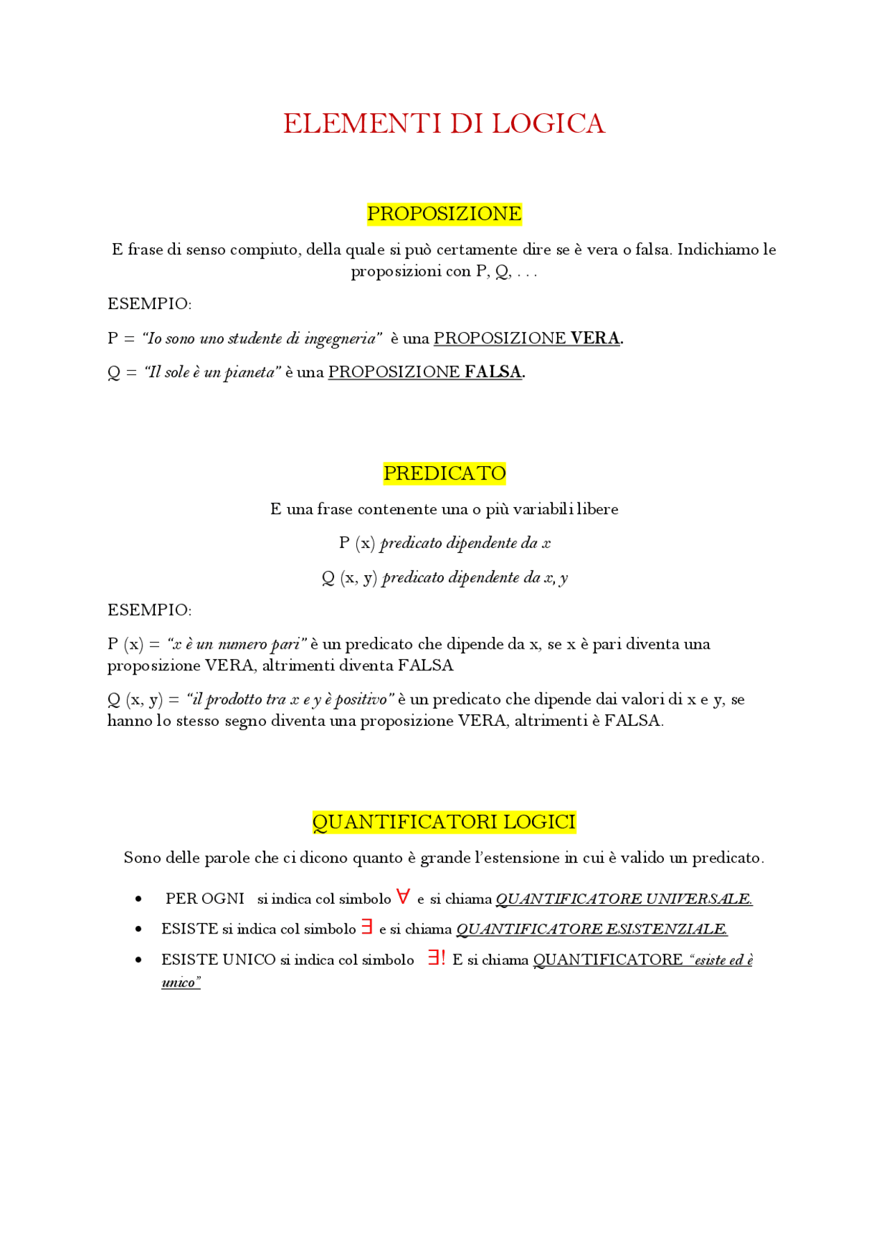 Analisi Matematica 1 Insiemi Numerici E Logica Docsity