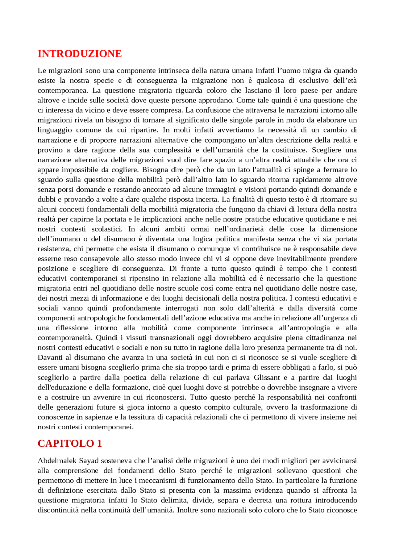 Riassunto Noi Migranti Docsity