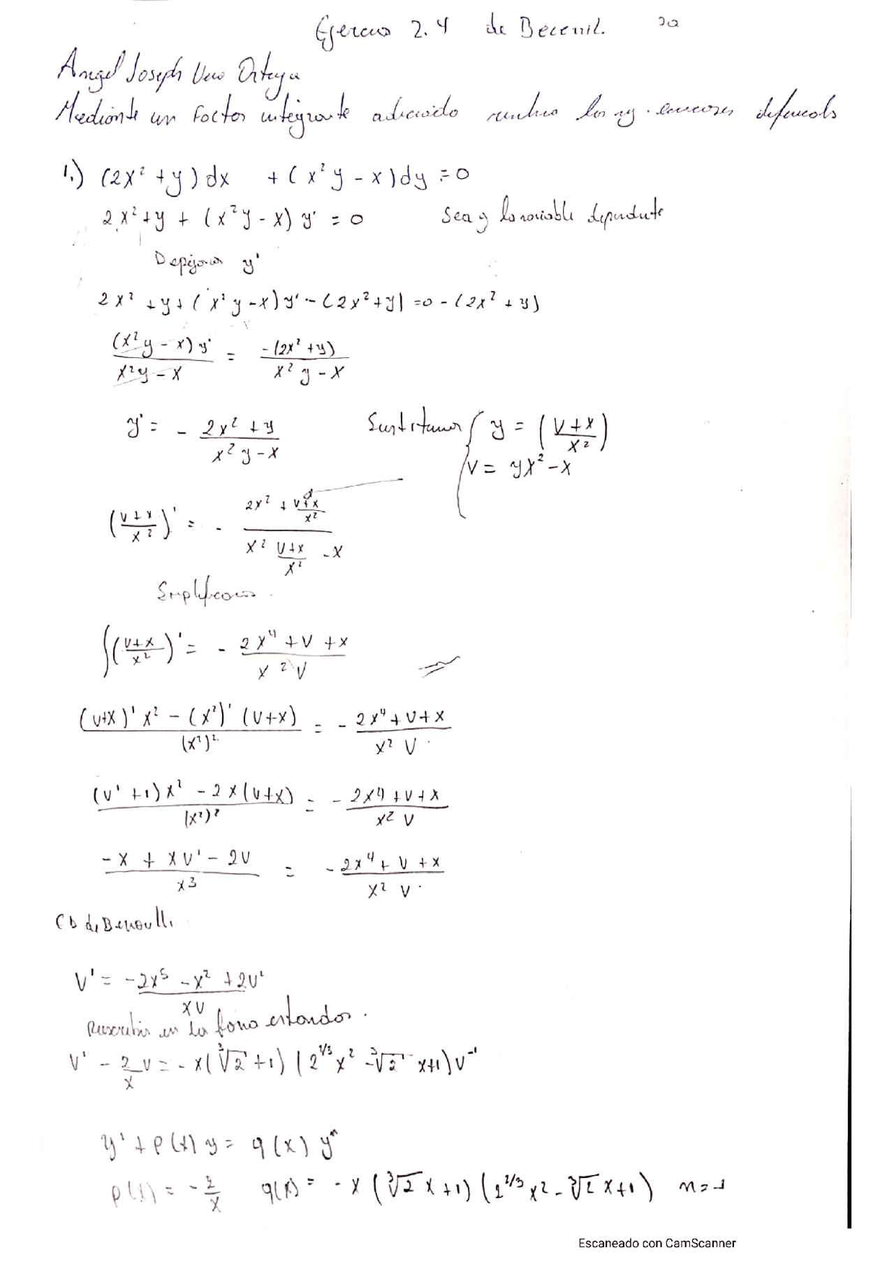 Factor integrante ( ecuaciones diferenciales) | Ejercicios de ...