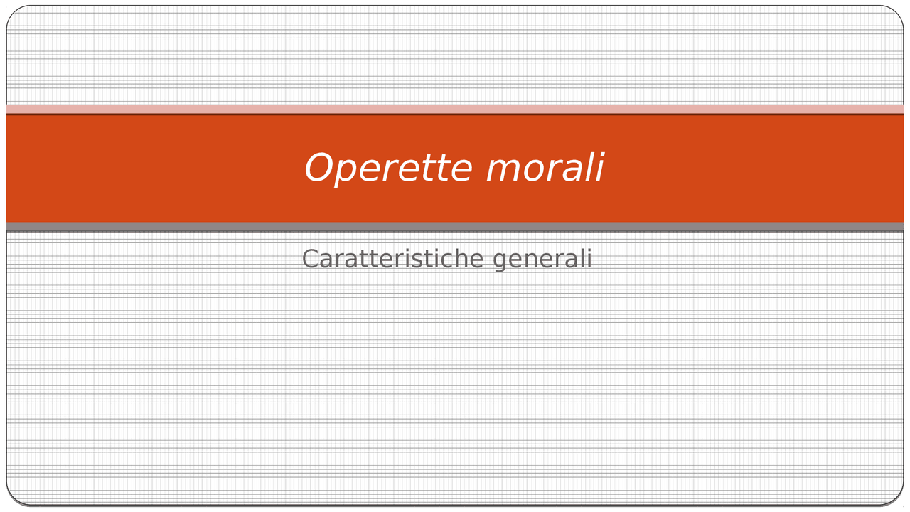 Operette Morali Spiegazione Docsity
