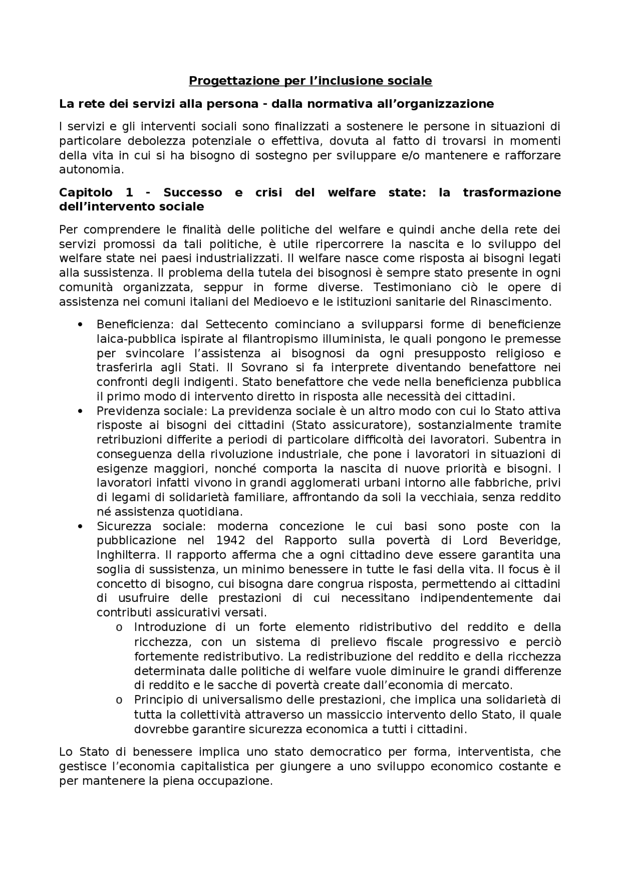La Rete Dei Servizi Alla Persona Docsity